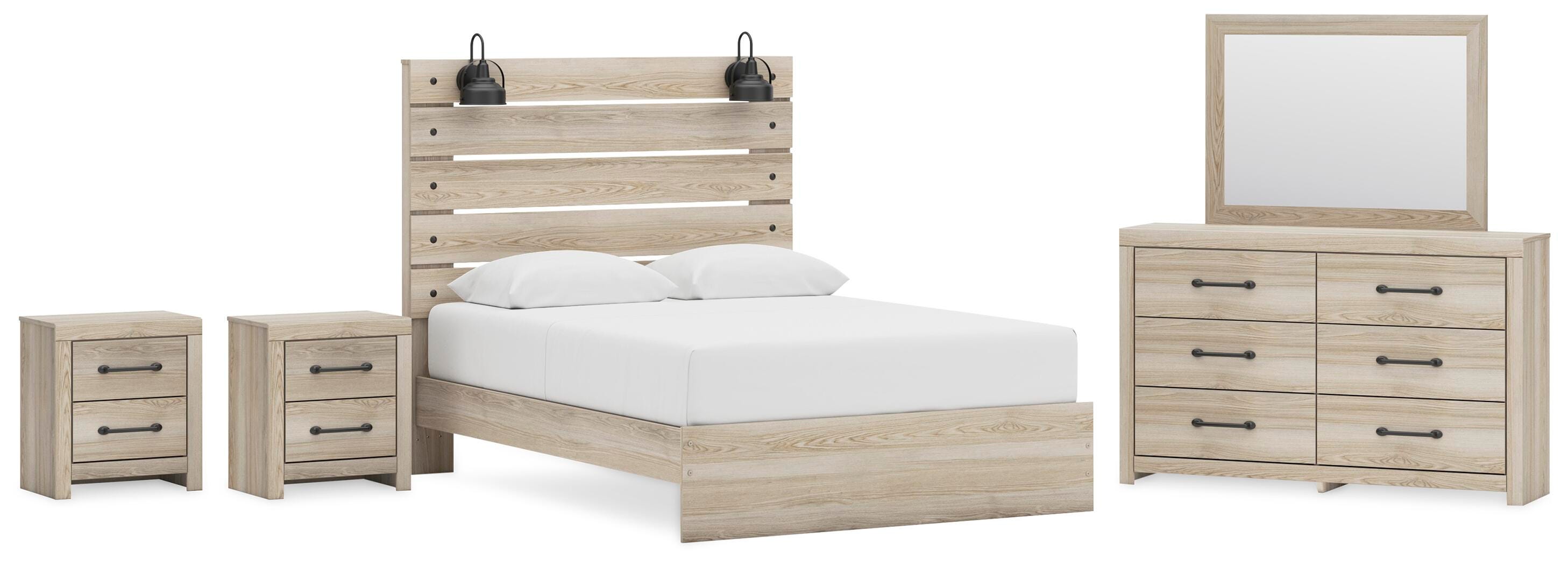 Click here for Senbry Queen Panel Bed with Mirrored Dresser and 2... prices