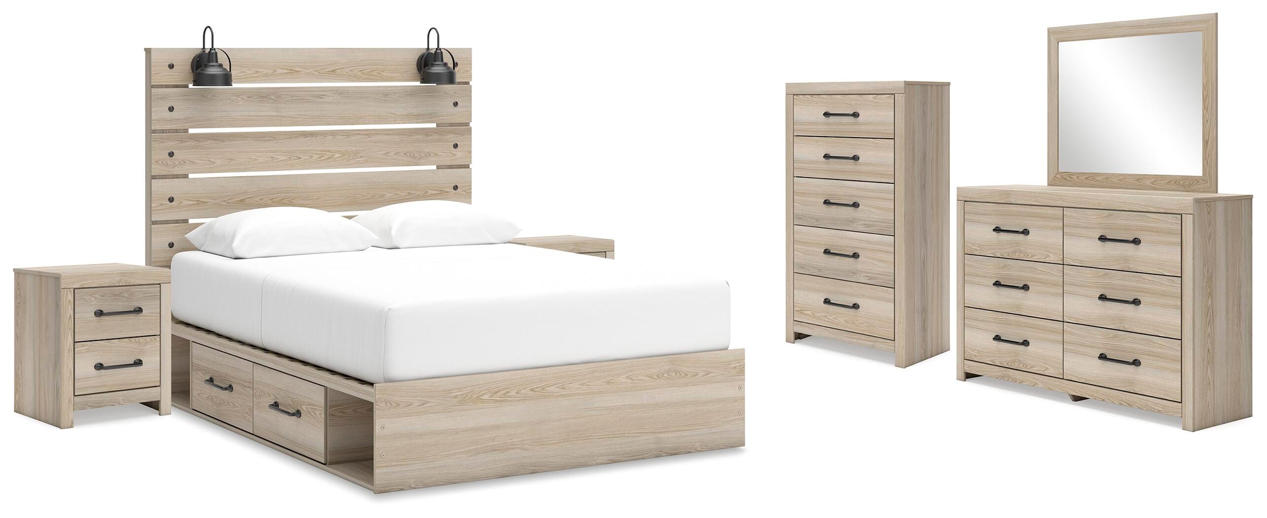 Click here for Senbry Queen Panel Bed with Mirrored Dresser  Ches... prices