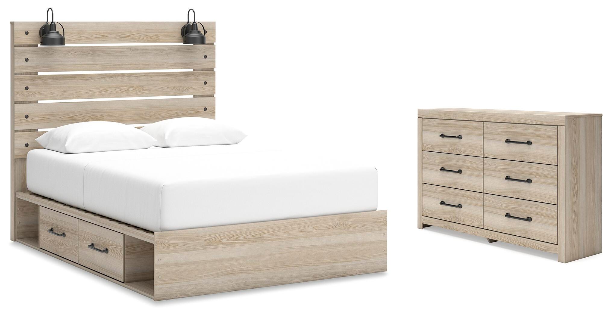 Click here for Senbry Queen Panel Bed with Dresser  Tan prices