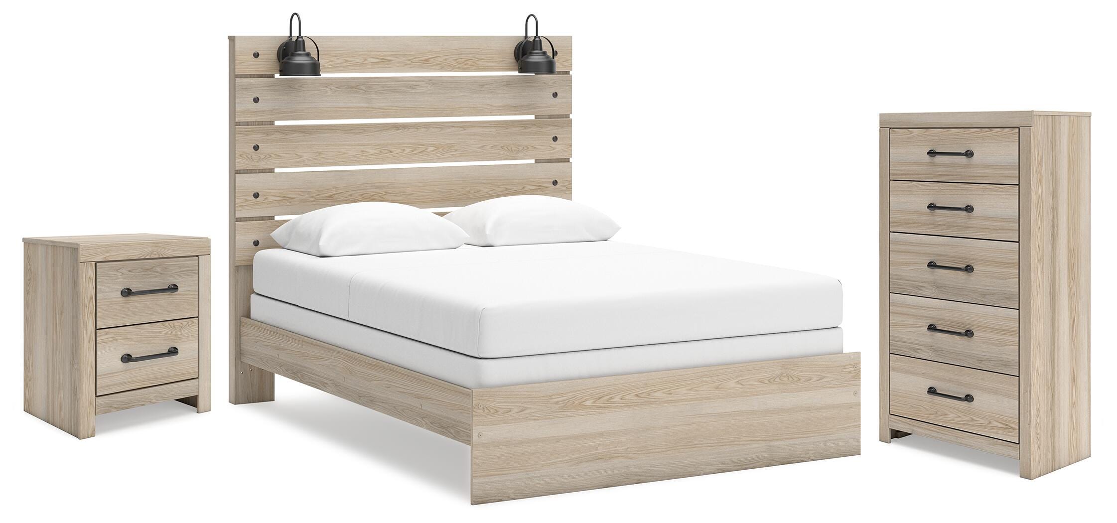 Click here for Senbry Queen Panel Bed with Chest and Nightstand prices