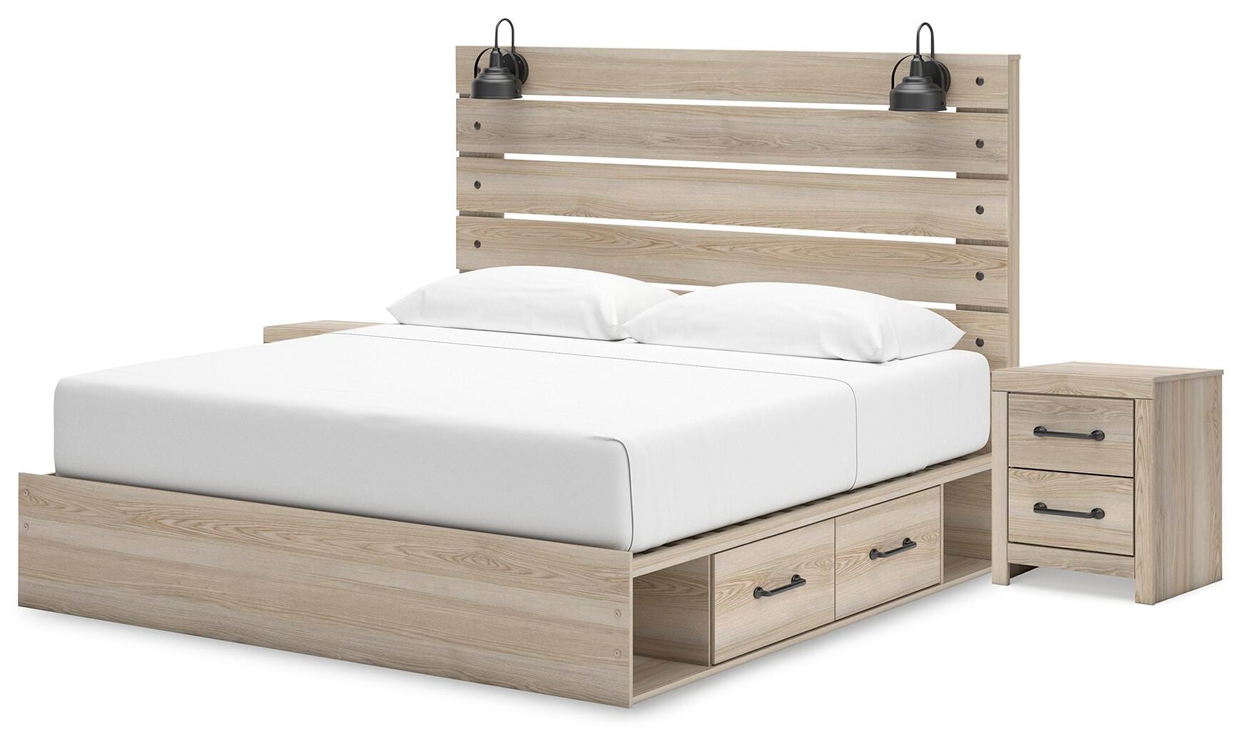 Click here for Senbry King Panel Bed with 2 Nightstands prices