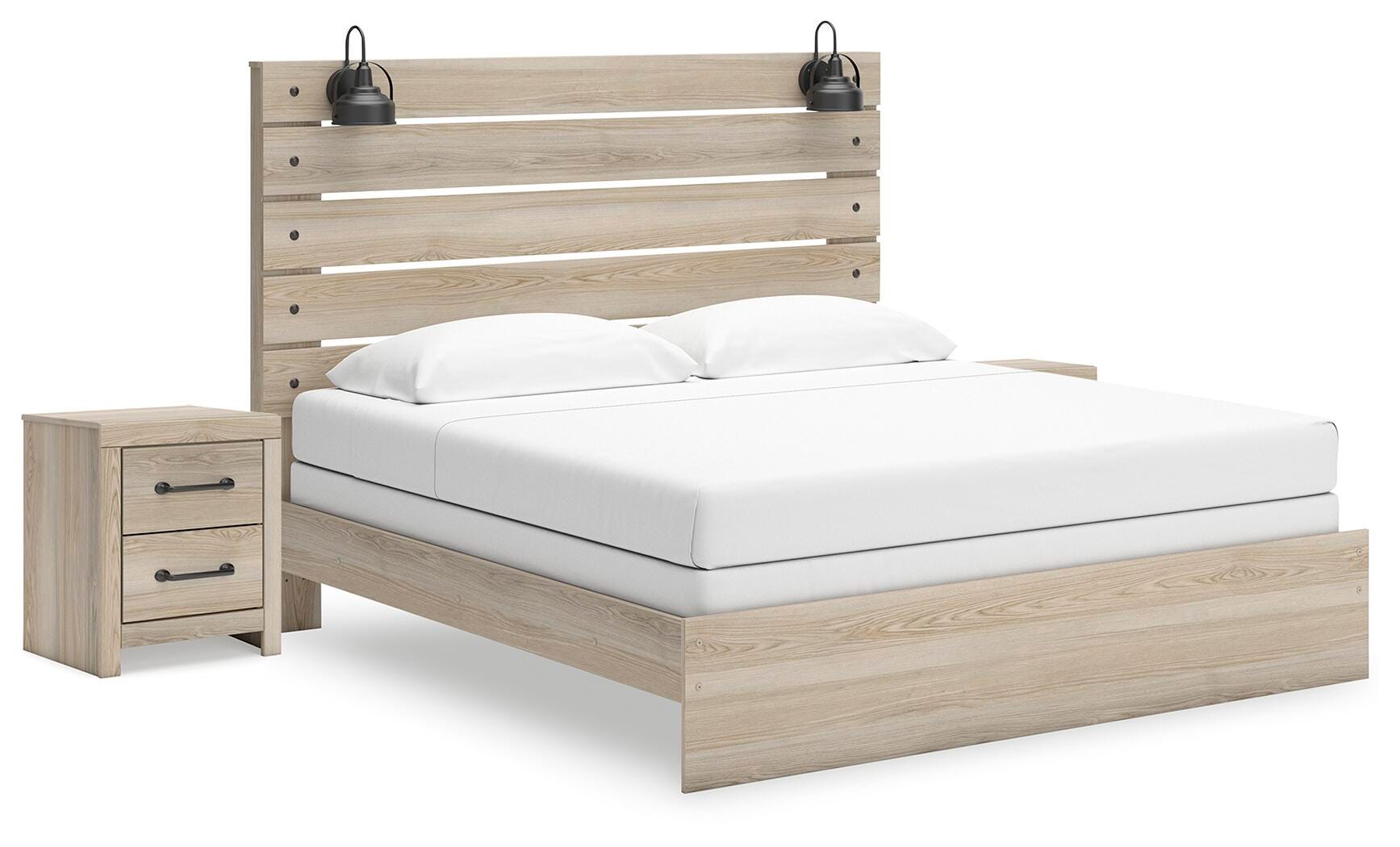 Click here for Senbry King Panel Bed with 2 Nightstands prices