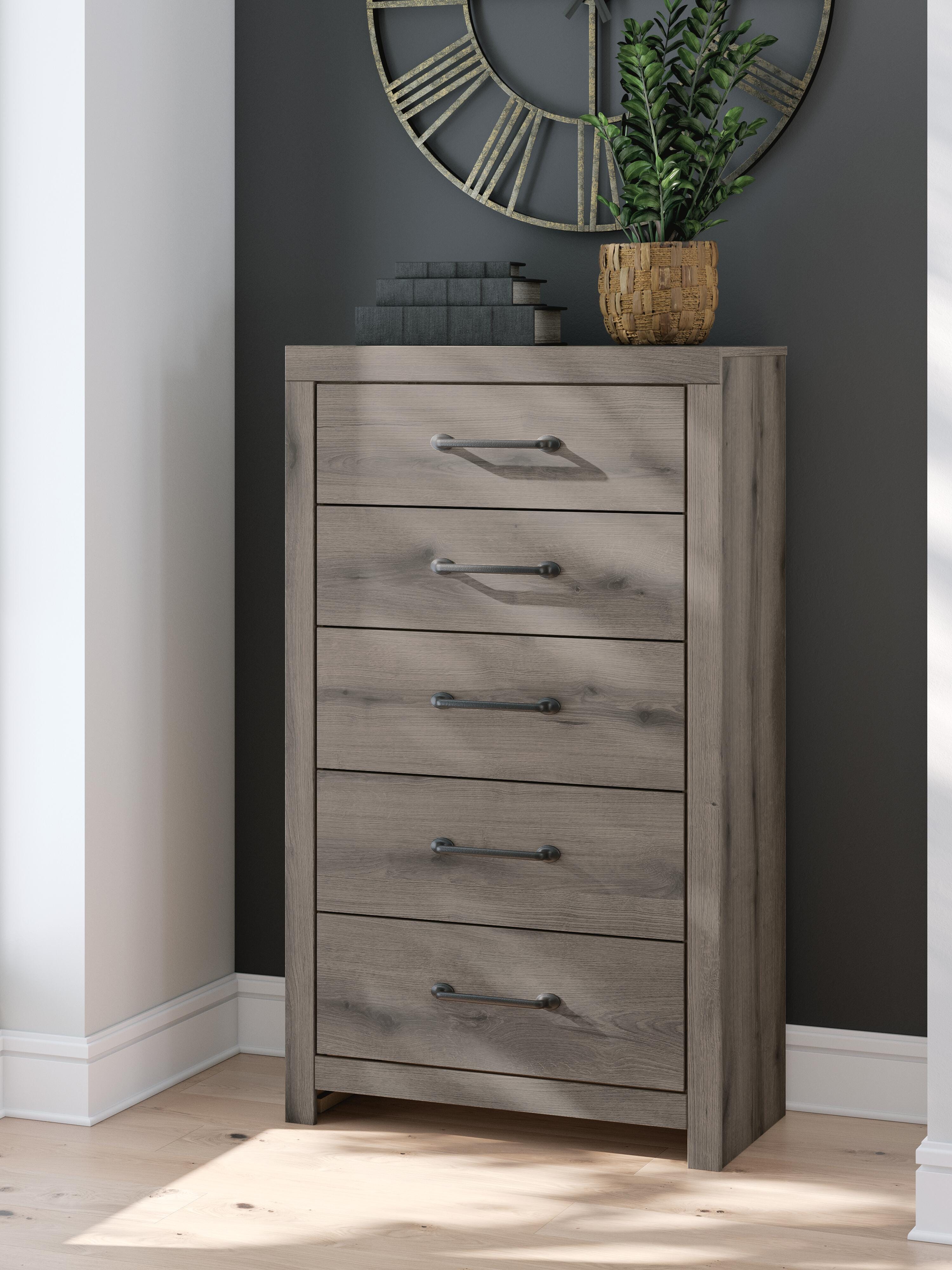 Click here for Urbanoore 5 Drawer Chest of Drawers  Brown Gray prices