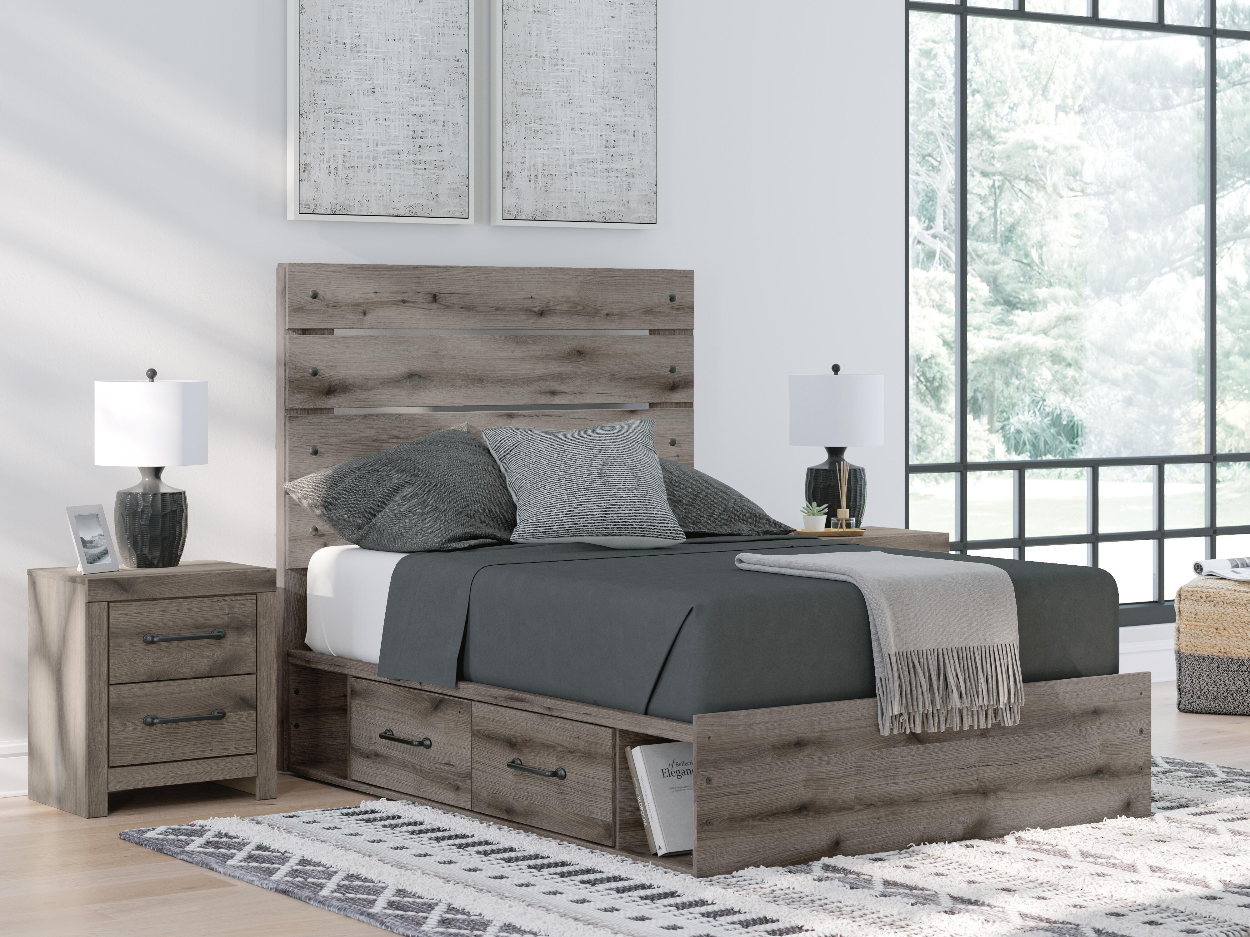 Click here for Urbanoore Full Panel Bed with Storage  Brown Gray prices