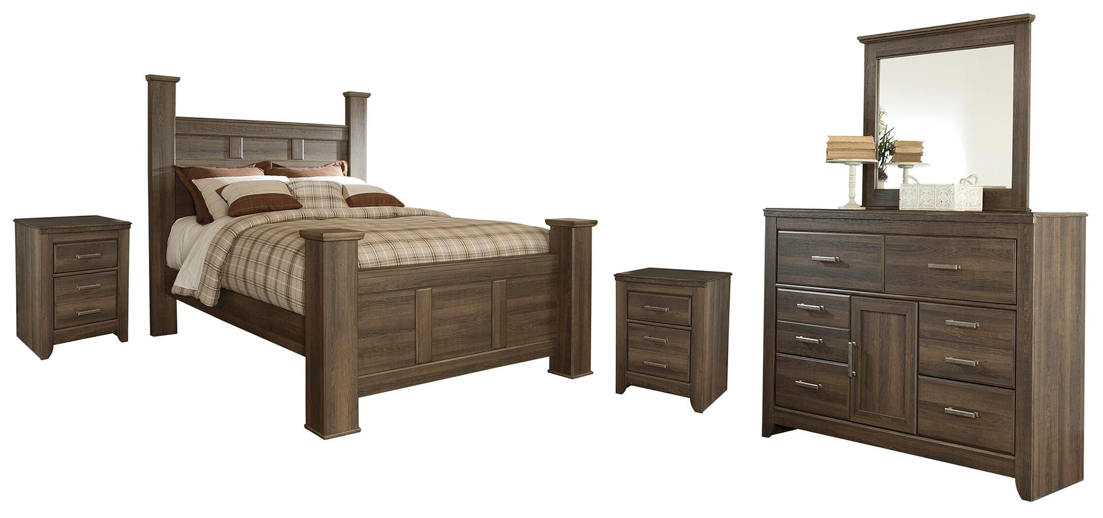 Click here for Juararo Queen Poster Bed with Mirrored Dresser and... prices