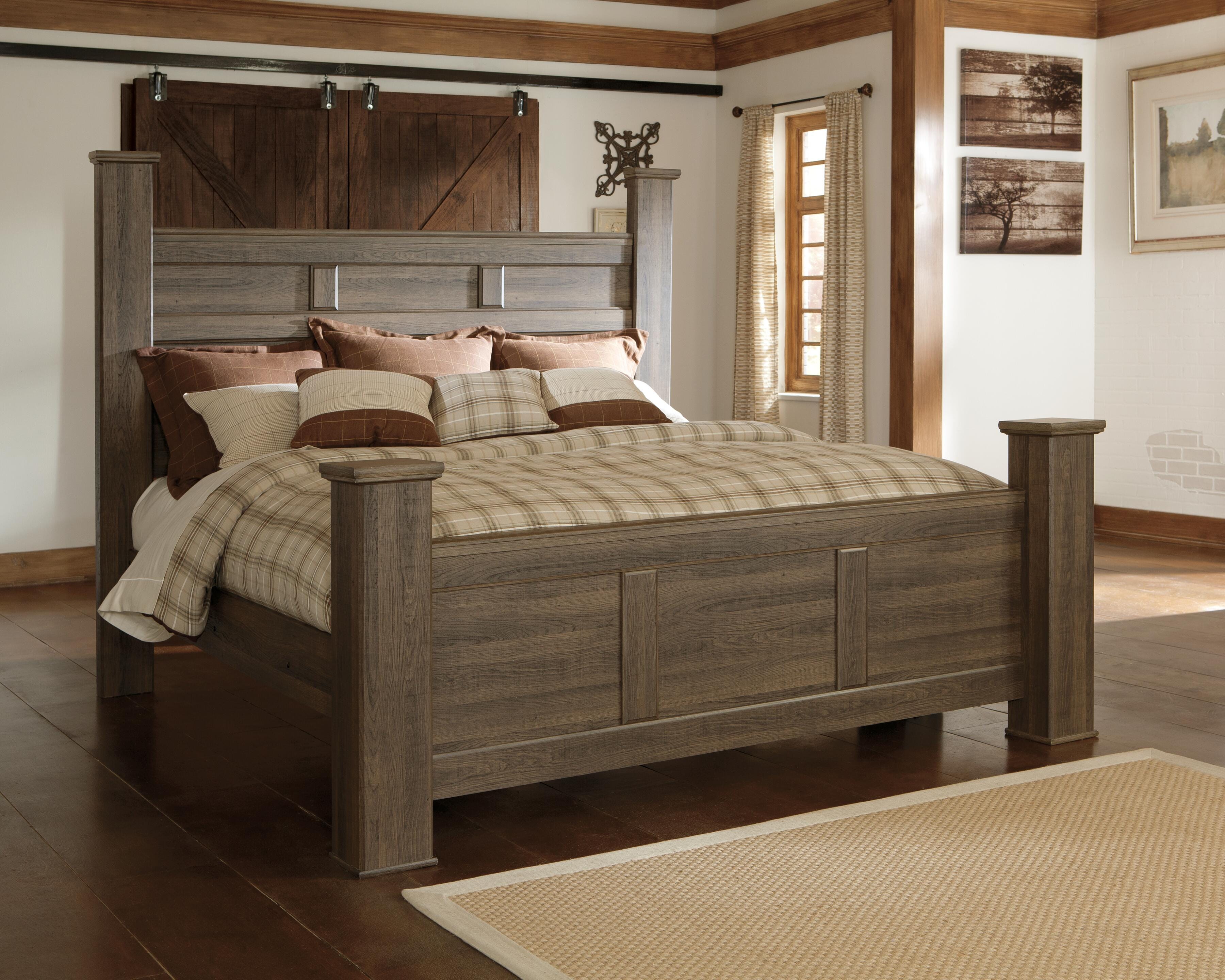 Click here for Juararo King Poster Bed  Dark Brown prices