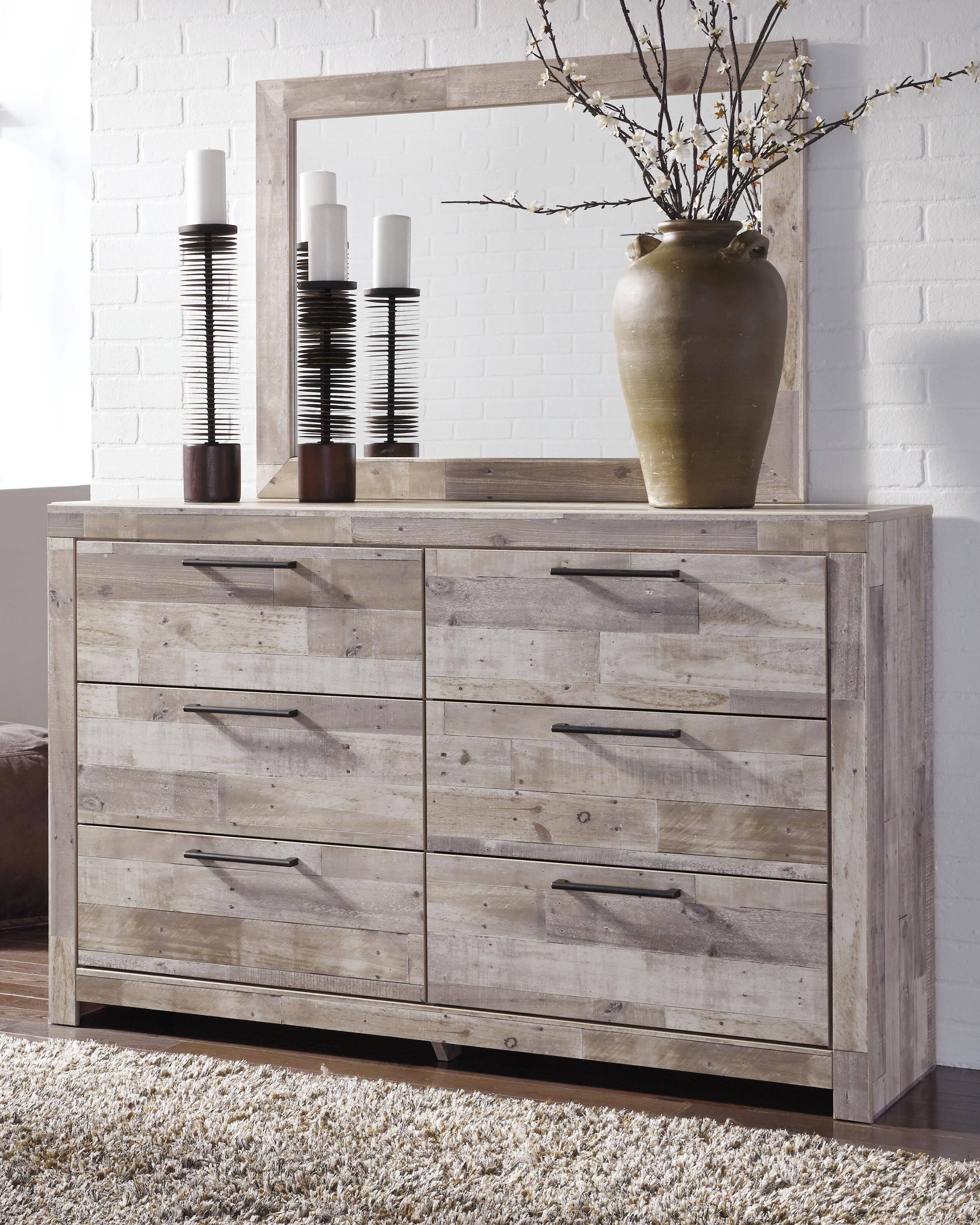 Click here for Effie 6 Drawer Dresser and Mirror  Whitewash prices