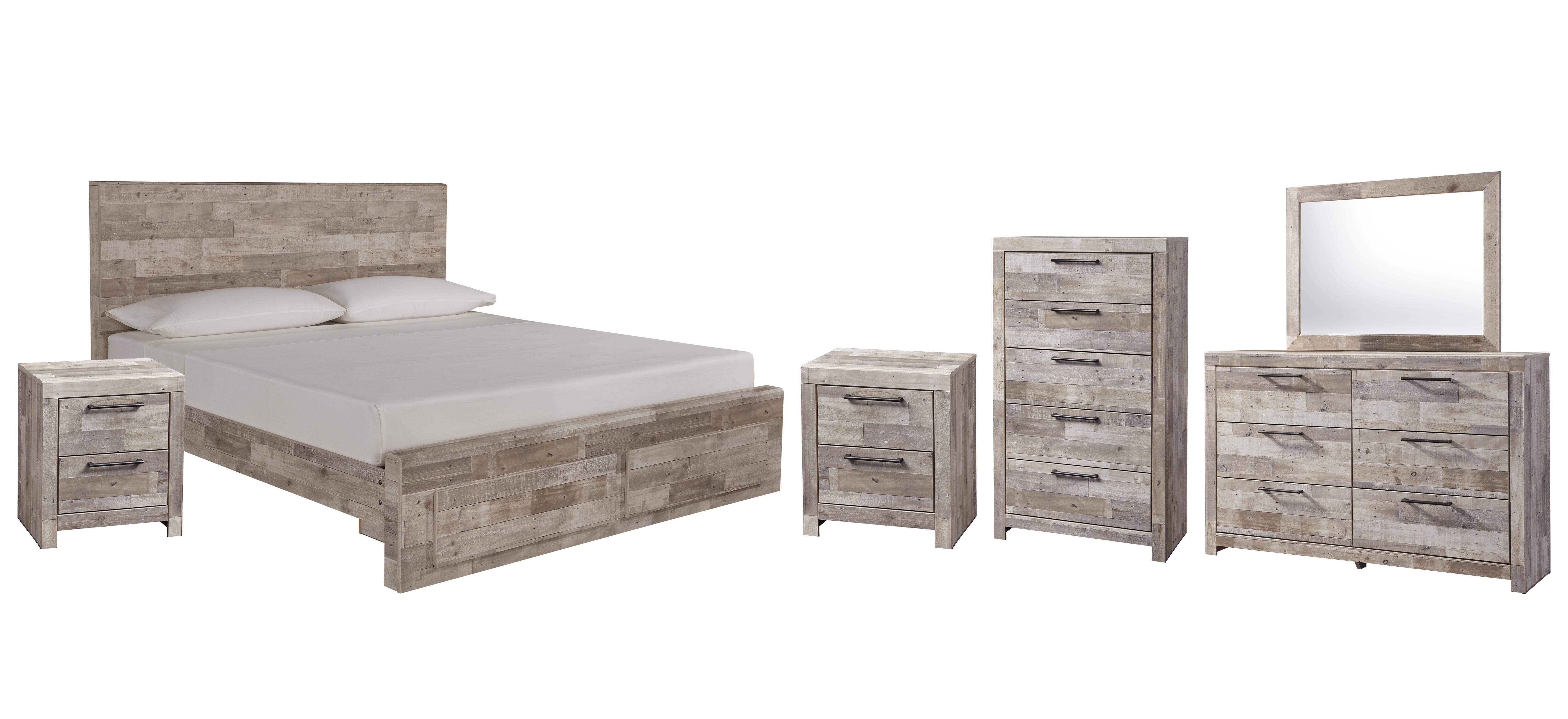 Click here for Effie King Panel Bed with 2 Storage Drawers with M... prices