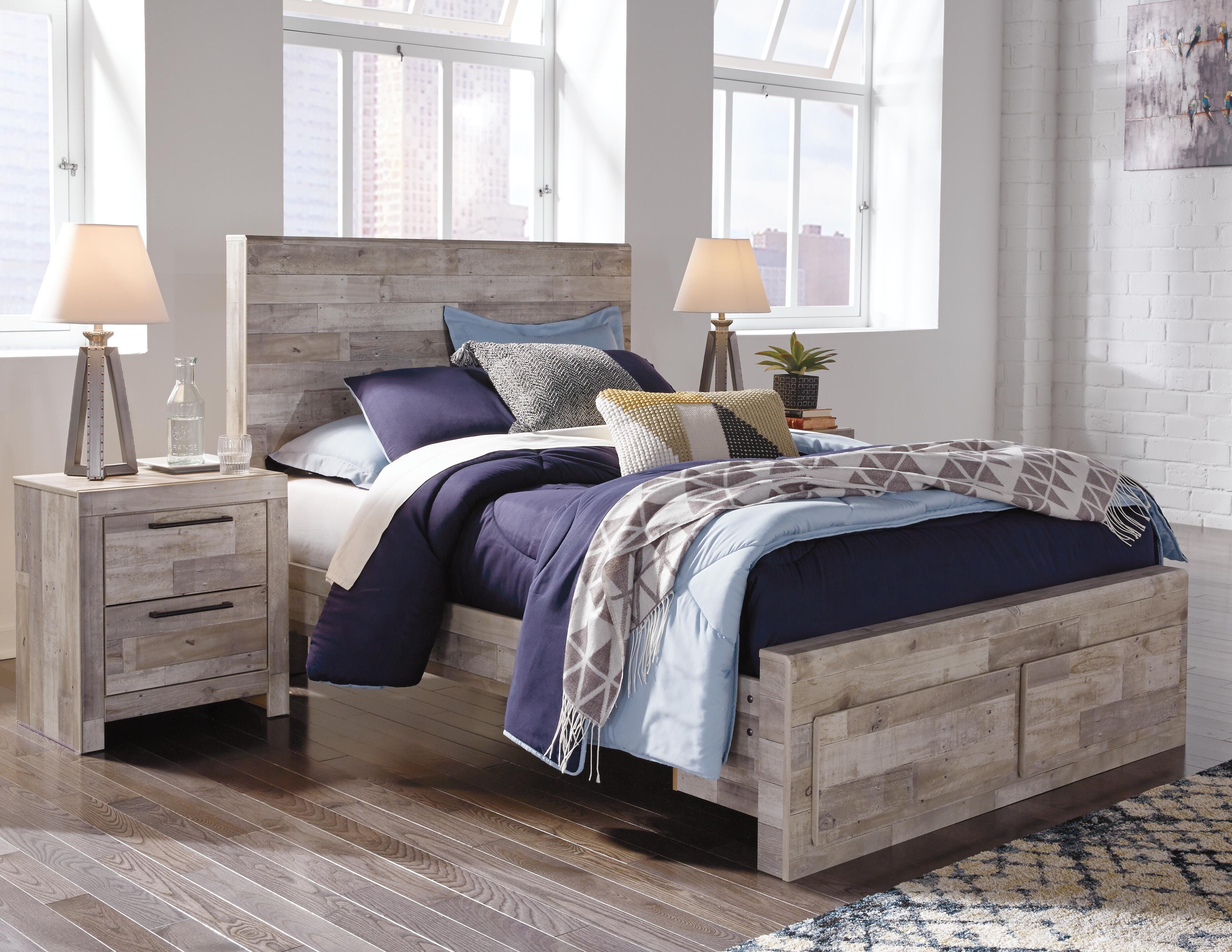 Click here for Effie Full Panel Bed with 2 Storage Drawers  White... prices