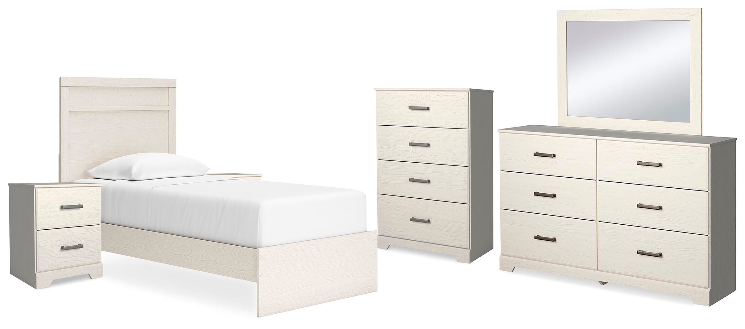 Click here for Stelsie Twin Panel Bed with Mirrored Dresser  Ches... prices