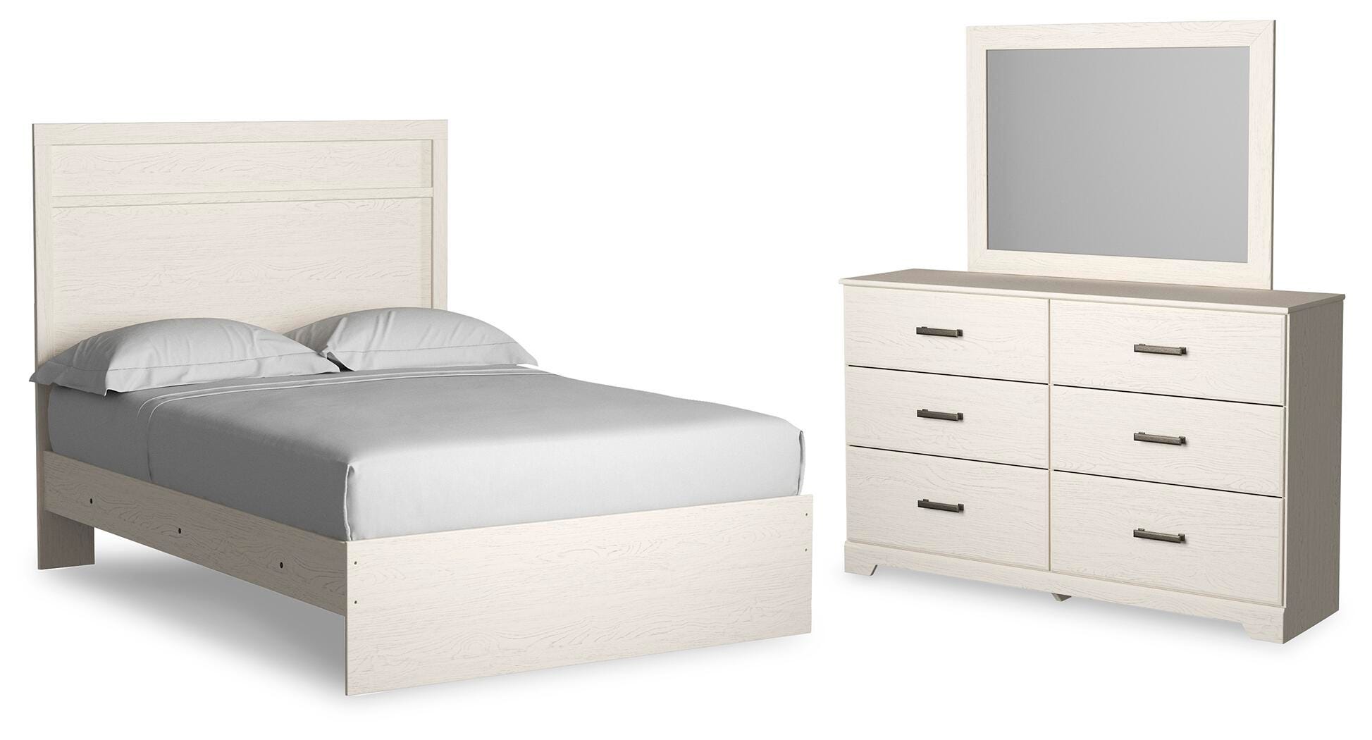 Click here for Stelsie Full Panel Bed with Mirrored Dresser  Whit... prices