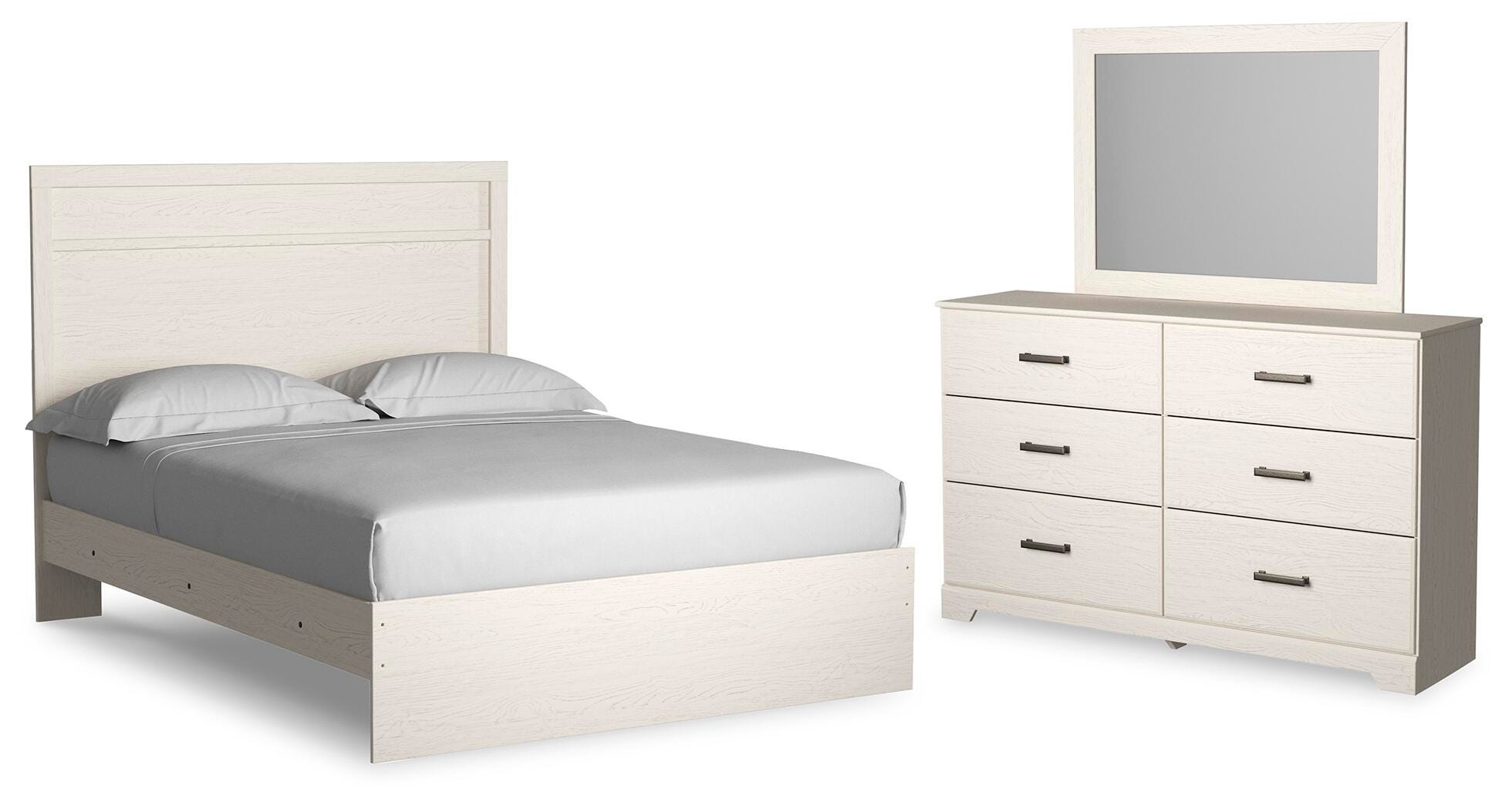 Click here for Stelsie Queen Panel Bed with Mirrored Dresser  Whi... prices