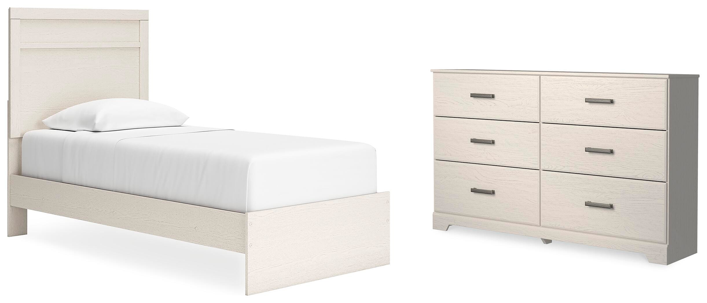 Click here for Stelsie Twin Panel Bed with Dresser  White prices