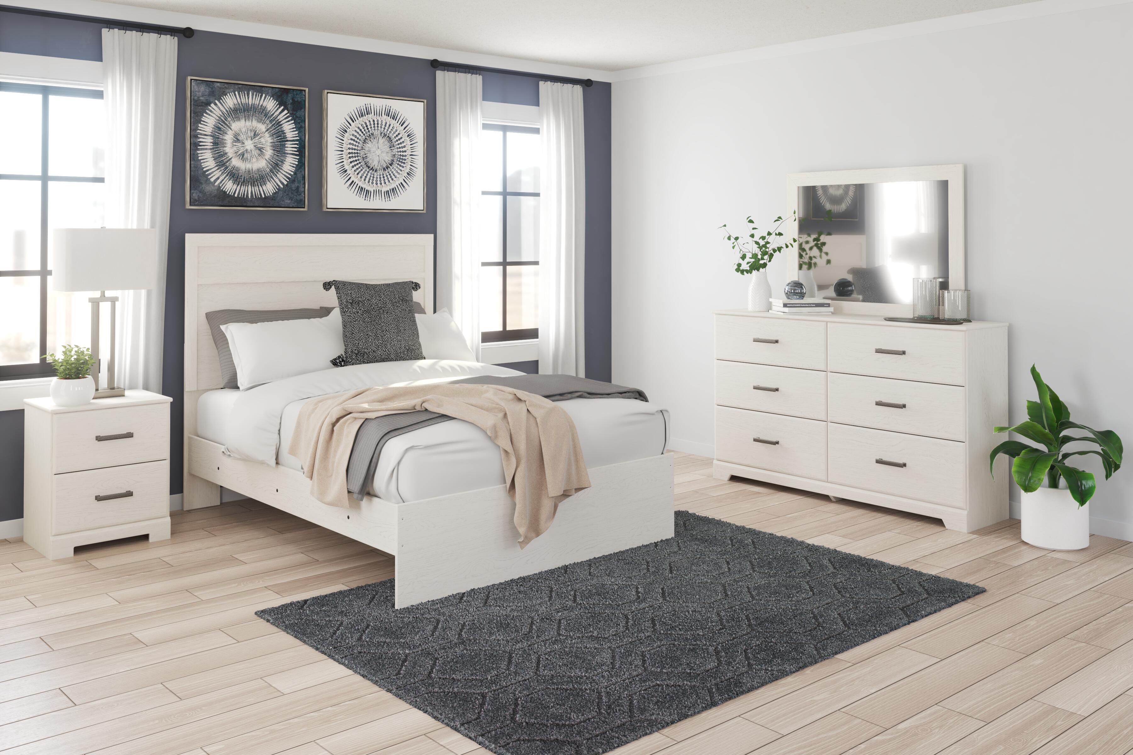 Click here for Stelsie Full Panel Bed with Mirrored Dresser and N... prices