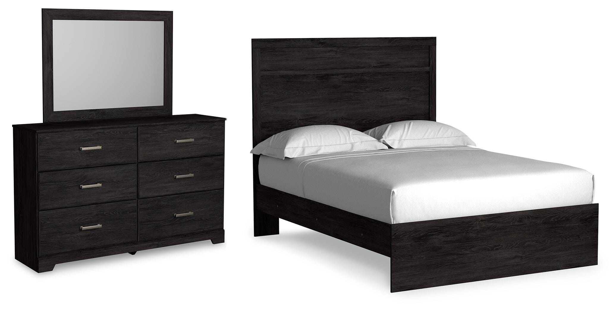 Click here for Belachime Full Panel Bed with Mirrored Dresser  Ch... prices