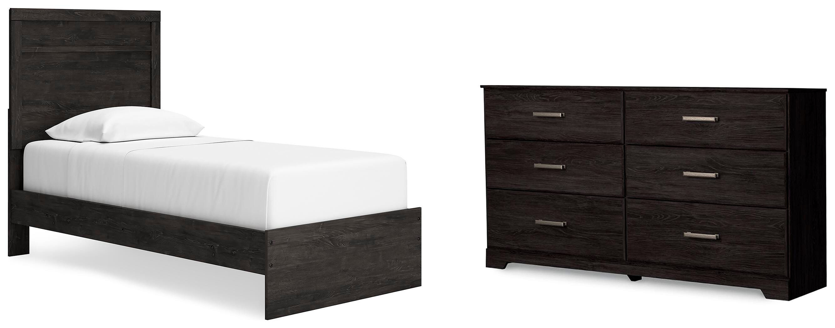 Click here for Belachime Twin Panel Bed with Dresser  Charcoal prices