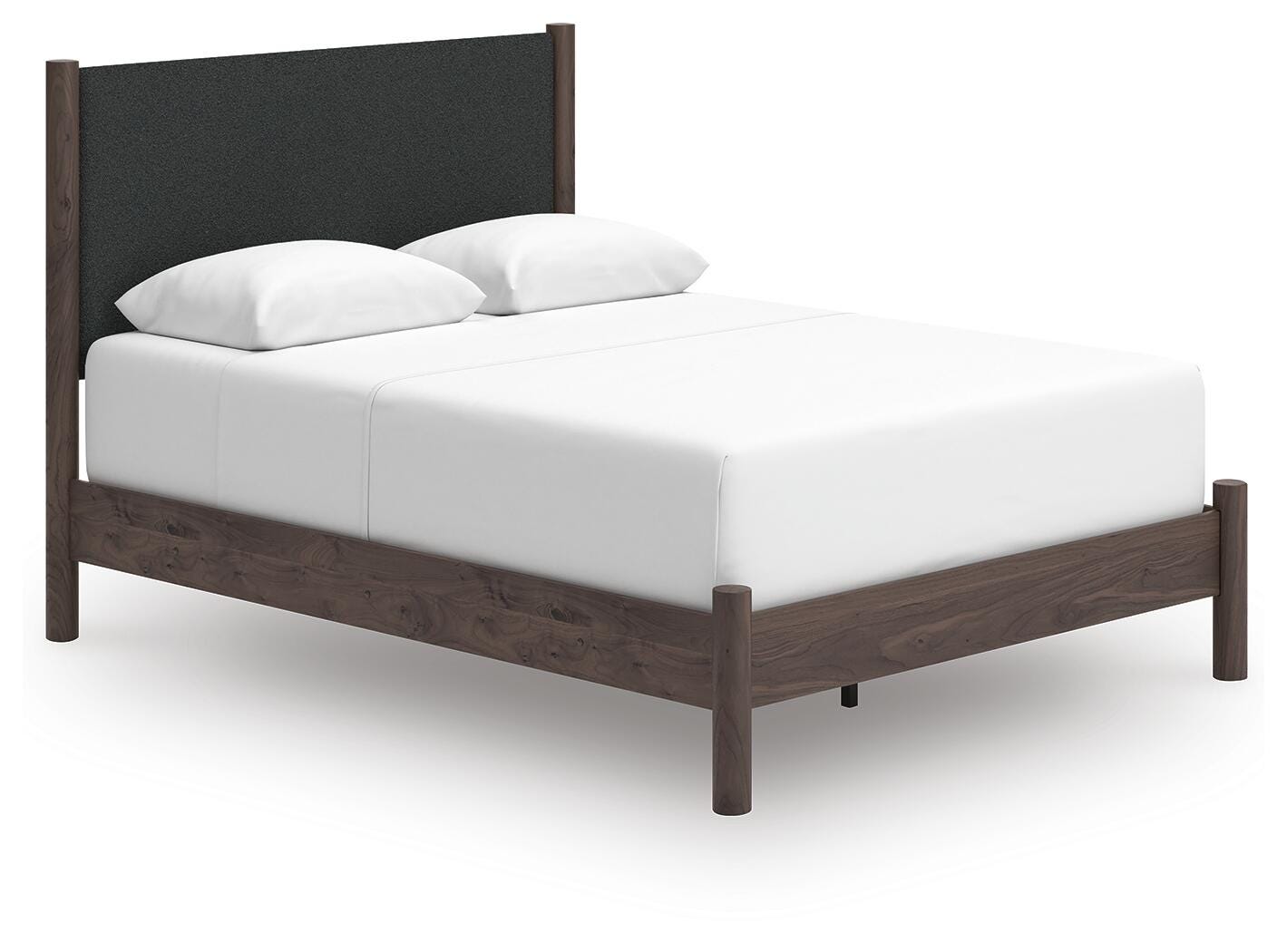 Click here for Cadmori Queen Upholstered Panel Bed  Brown prices