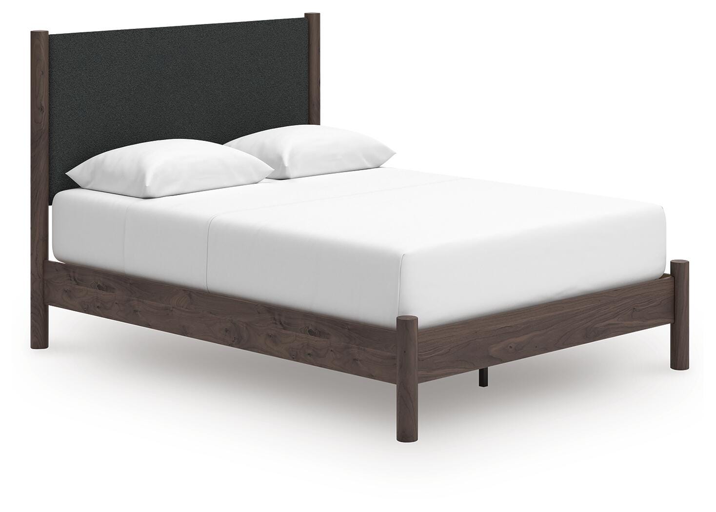 Click here for Cadmori Queen Upholstered Panel Platform Bed  Brow... prices