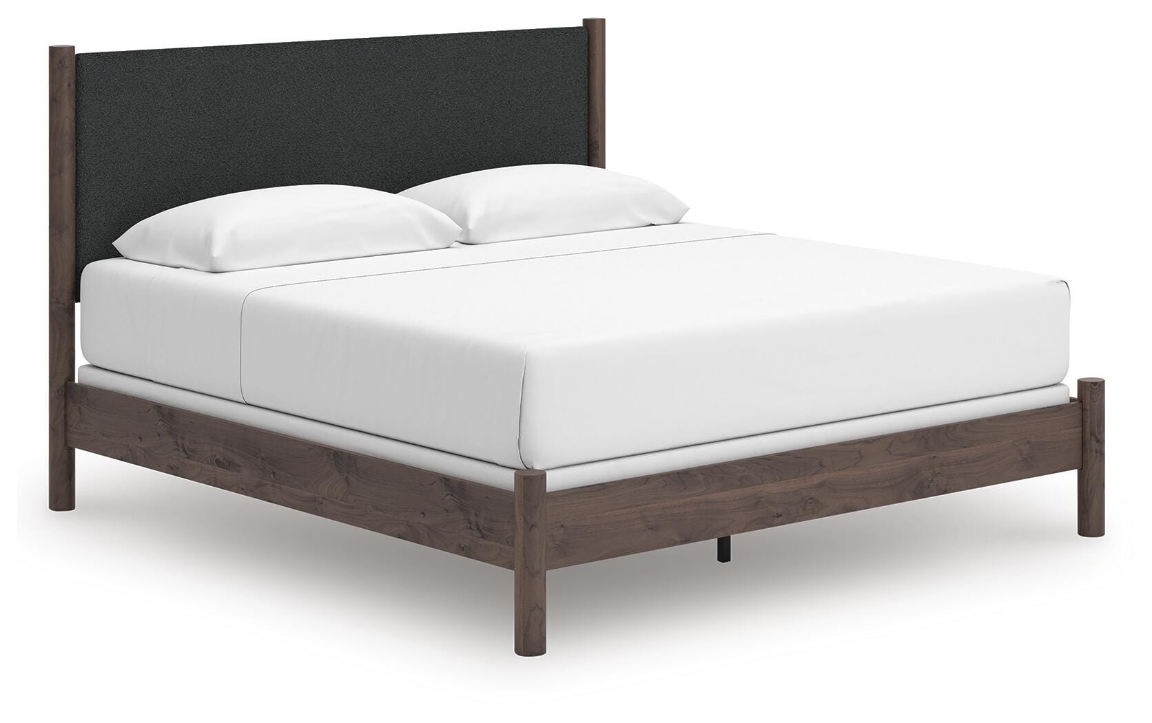 Click here for Cadmori King Upholstered Panel Bed  Brown prices