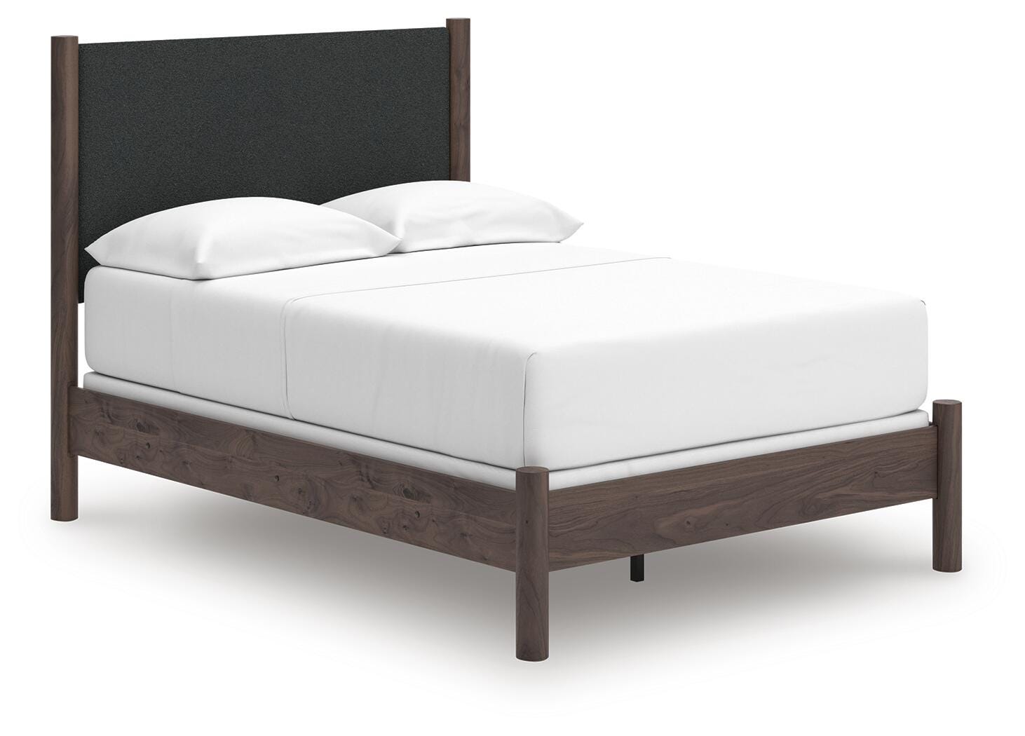 Click here for Cadmori Full Upholstered Panel Bed  Brown prices