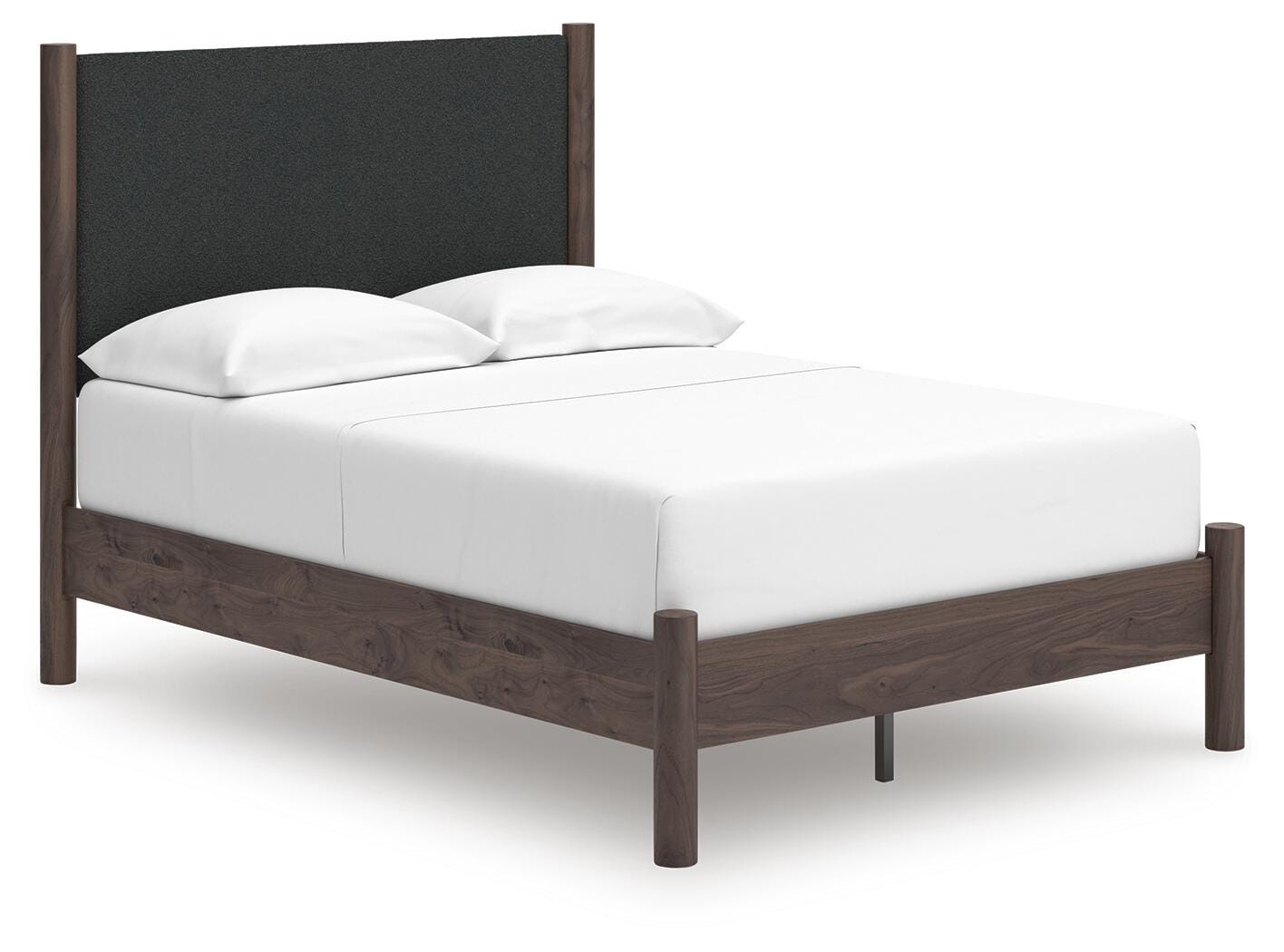 Click here for Cadmori Full Upholstered Panel Platform Bed  Brown prices
