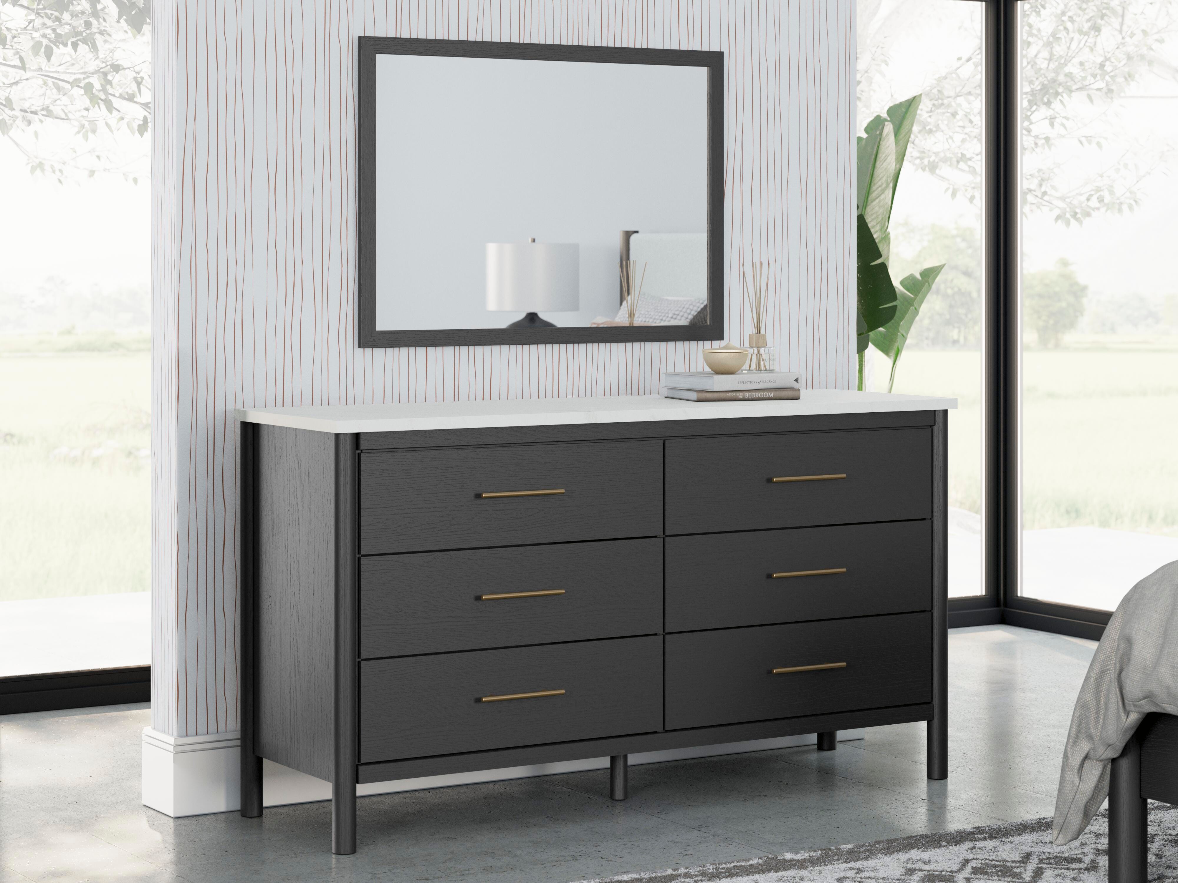 Click here for Cadmori 6 Drawer Dresser and Mirror  Black/White prices