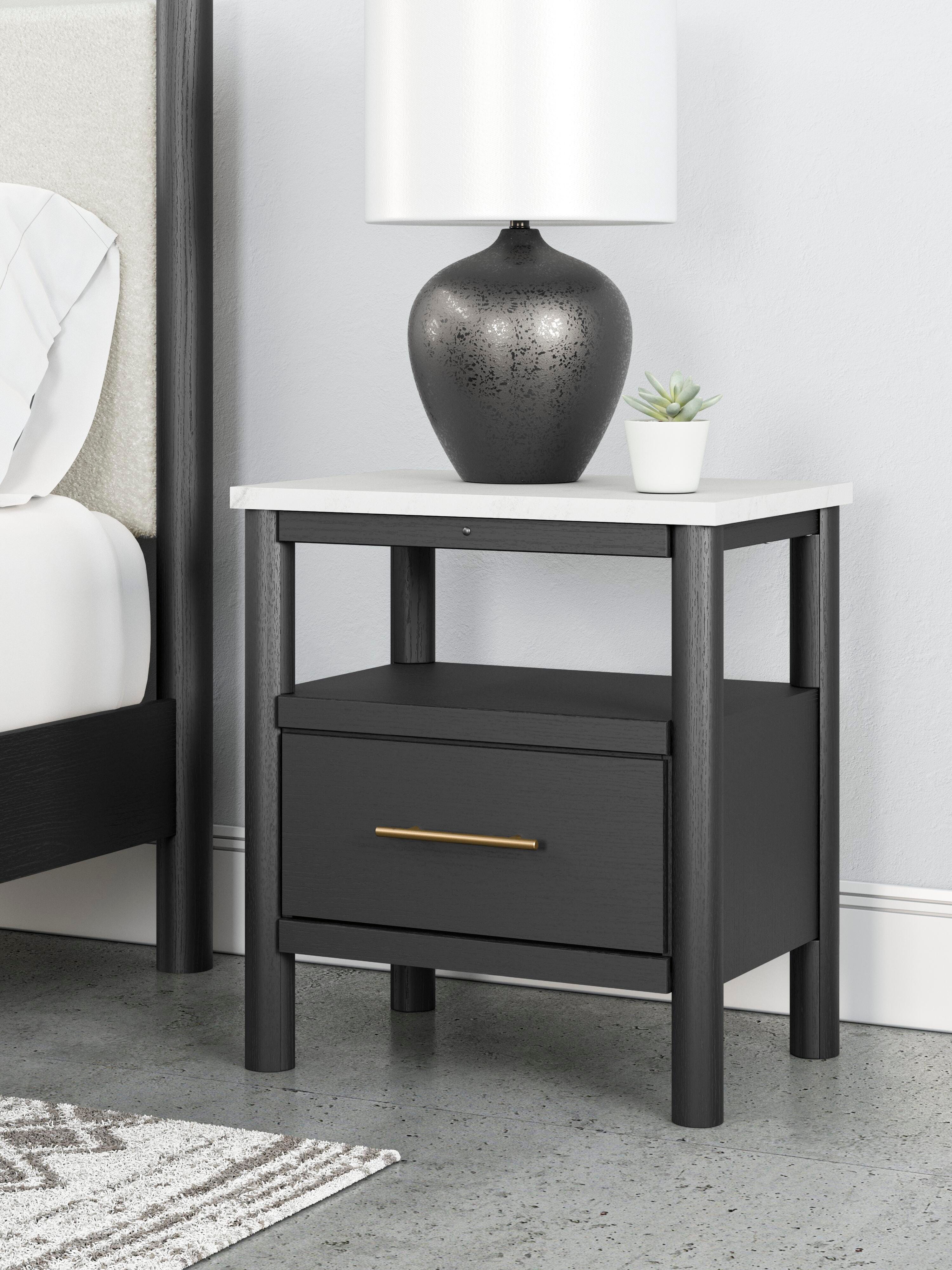 Click here for Cadmori 24 1 Drawer Charging Nightstand  Black/Whi... prices