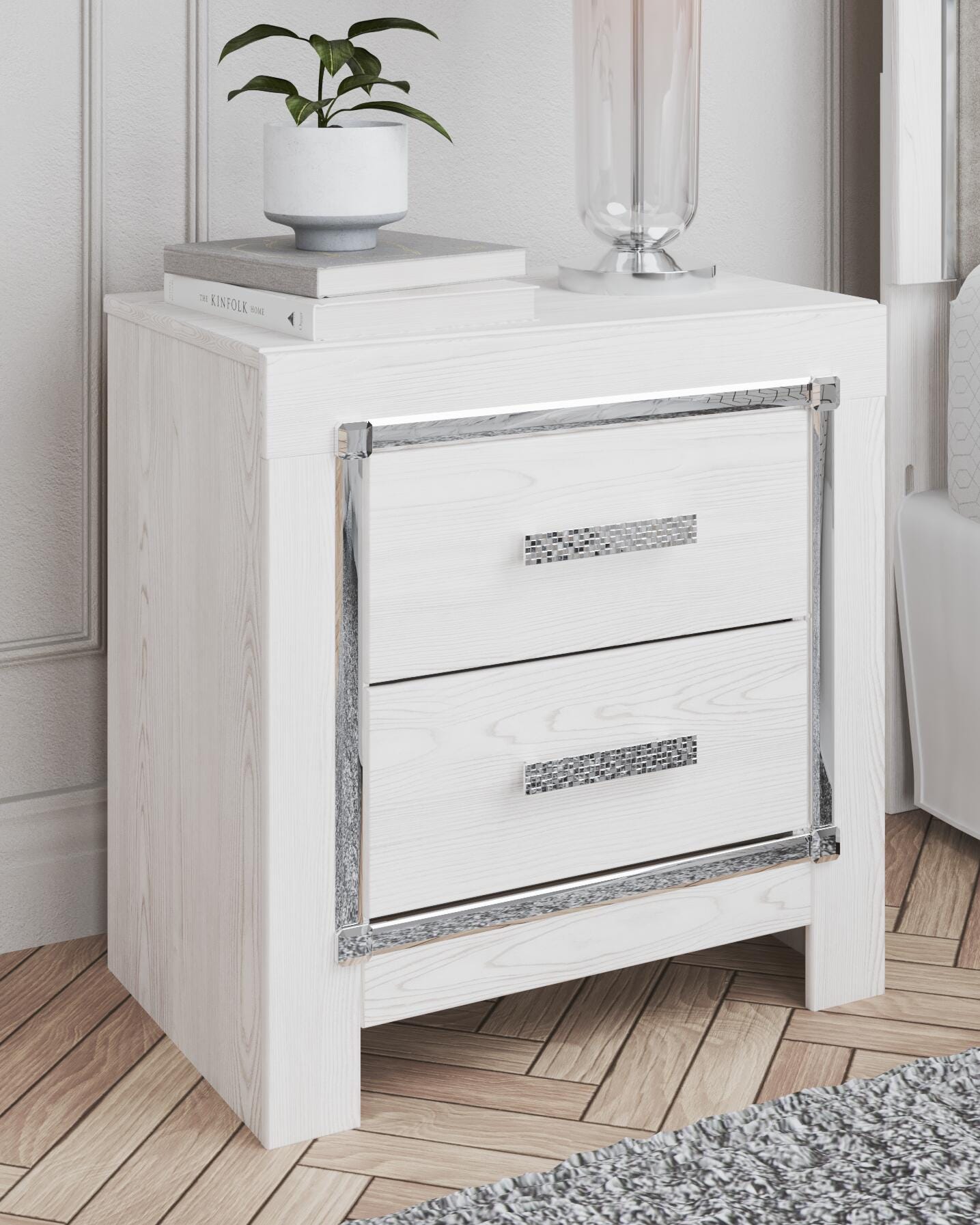Click here for Altyra 24 2 Drawer Charging Nightstand  White prices