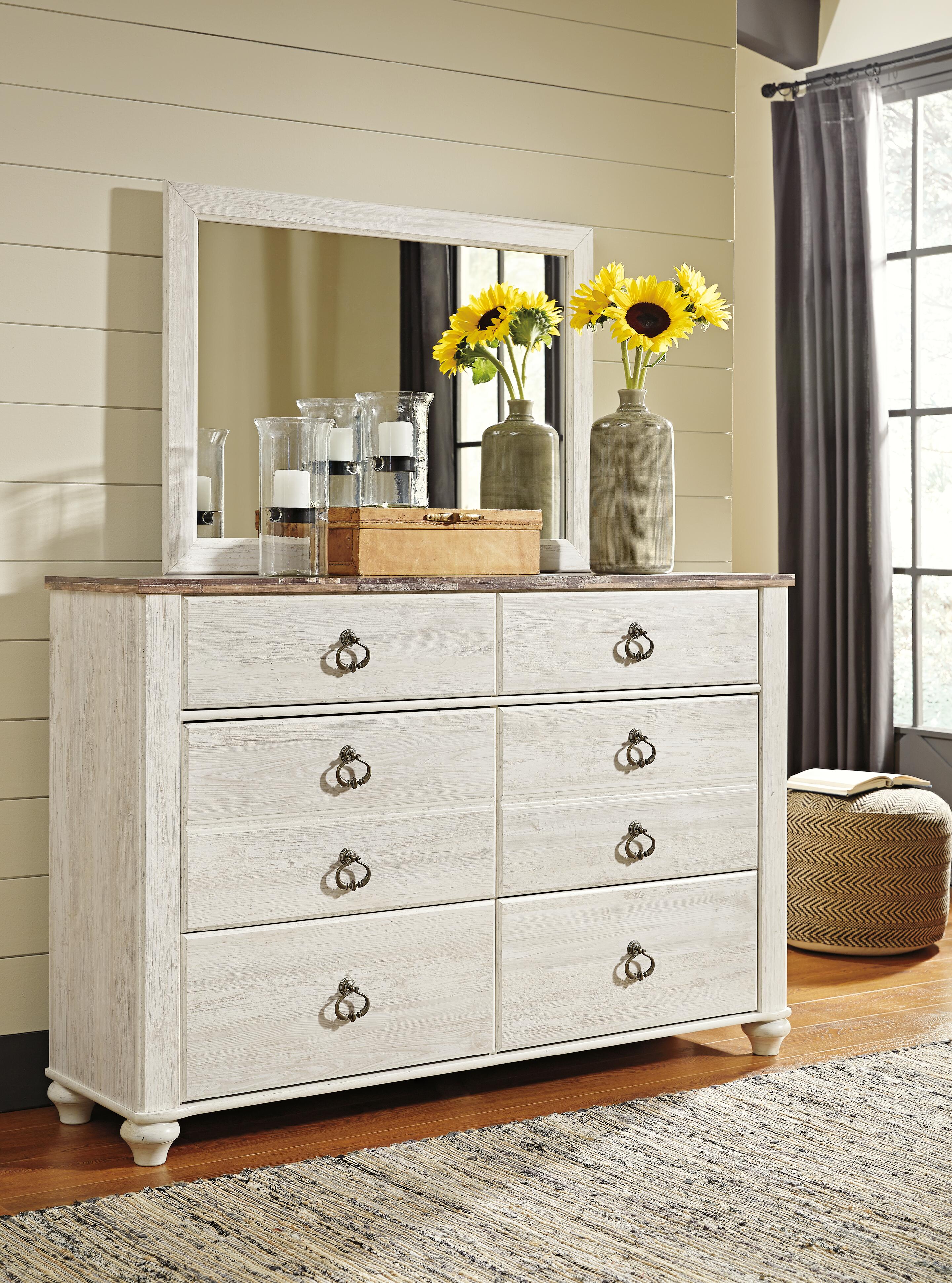 Click here for Willowton 6 Drawer Dresser and Mirror  Whitewash prices