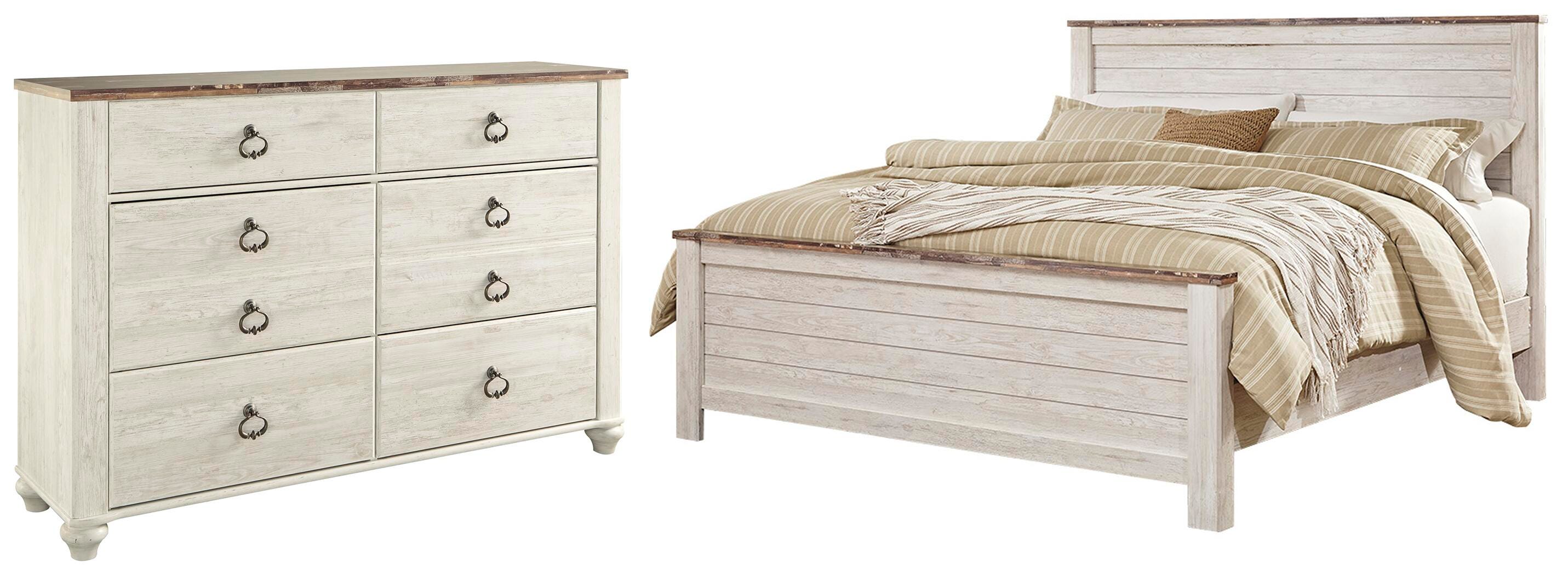 Click here for Willowton California King Panel Bed with Dresser... prices