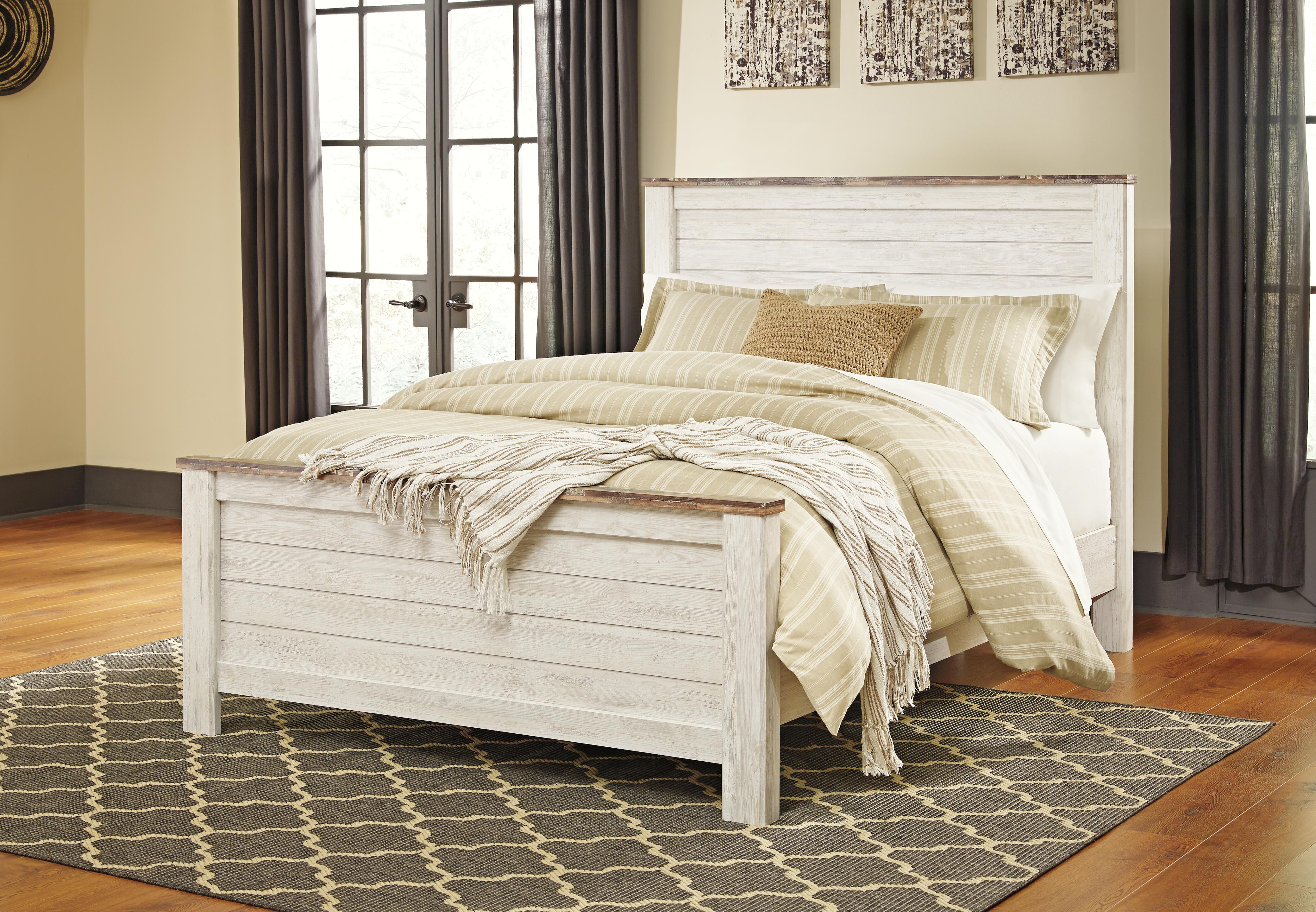 Click here for Willowton Queen Panel Bed  Whitewash prices