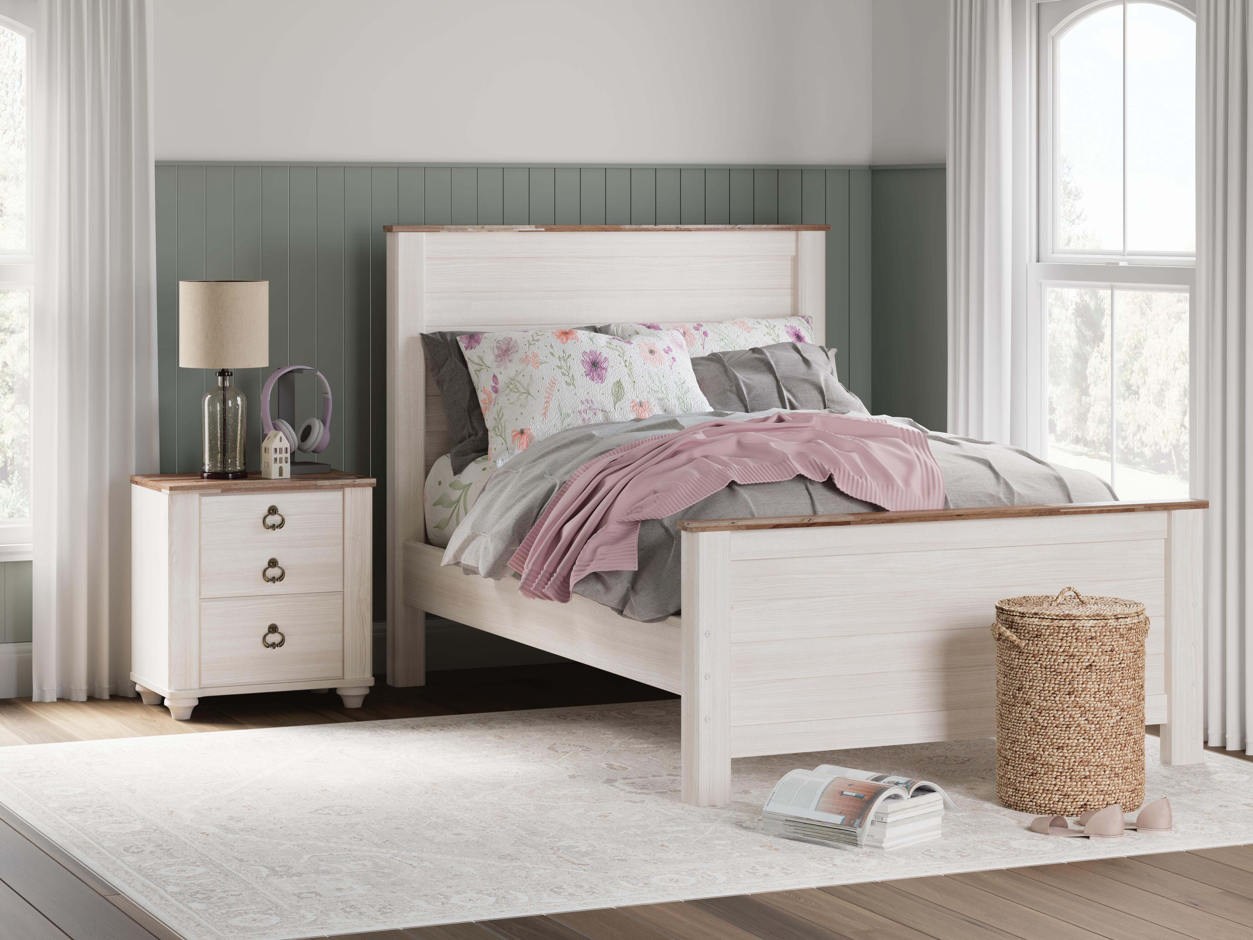 Click here for Willowton Full Panel Bed  Whitewash prices