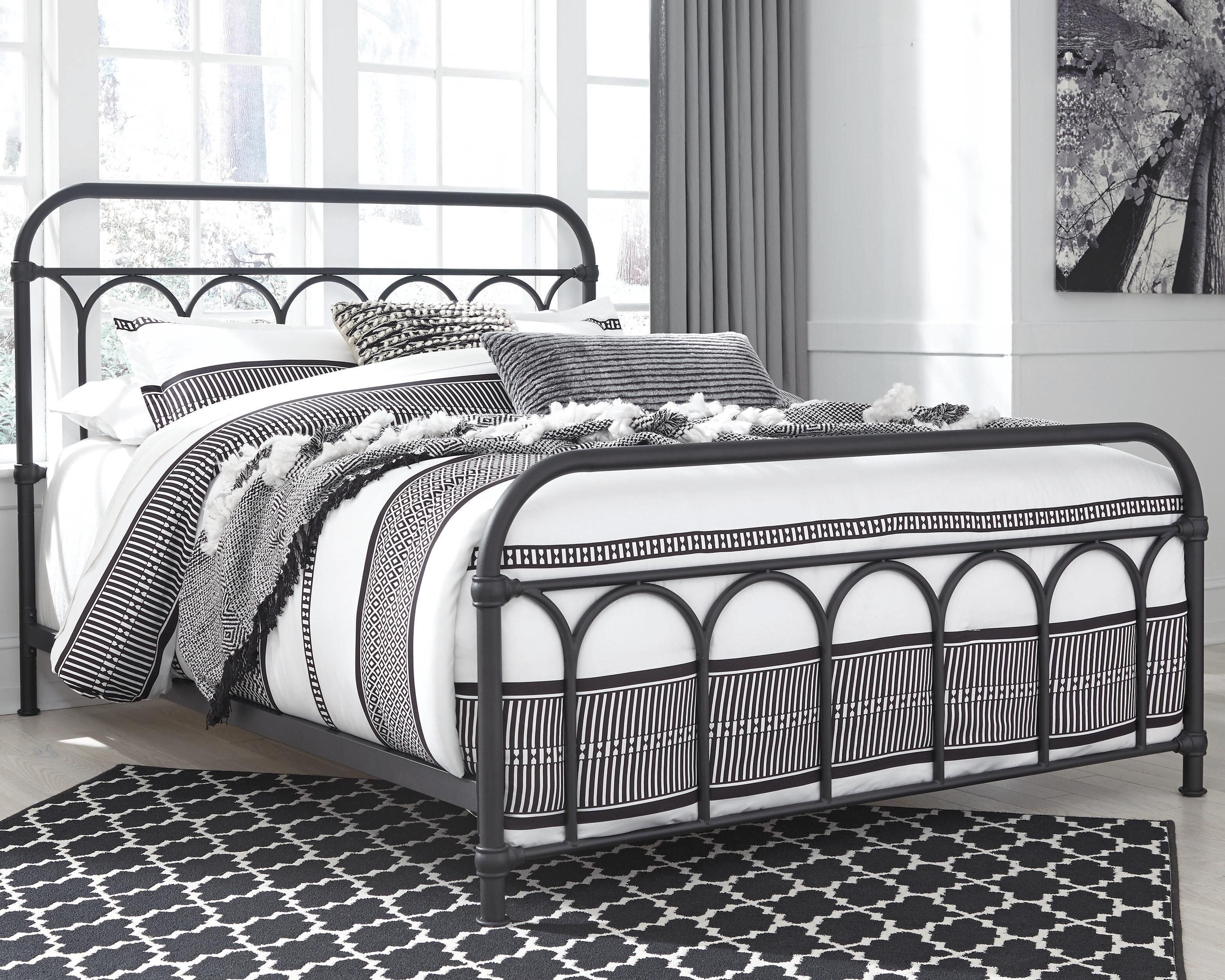 Click here for Nashburg Queen Metal Bed  Black prices