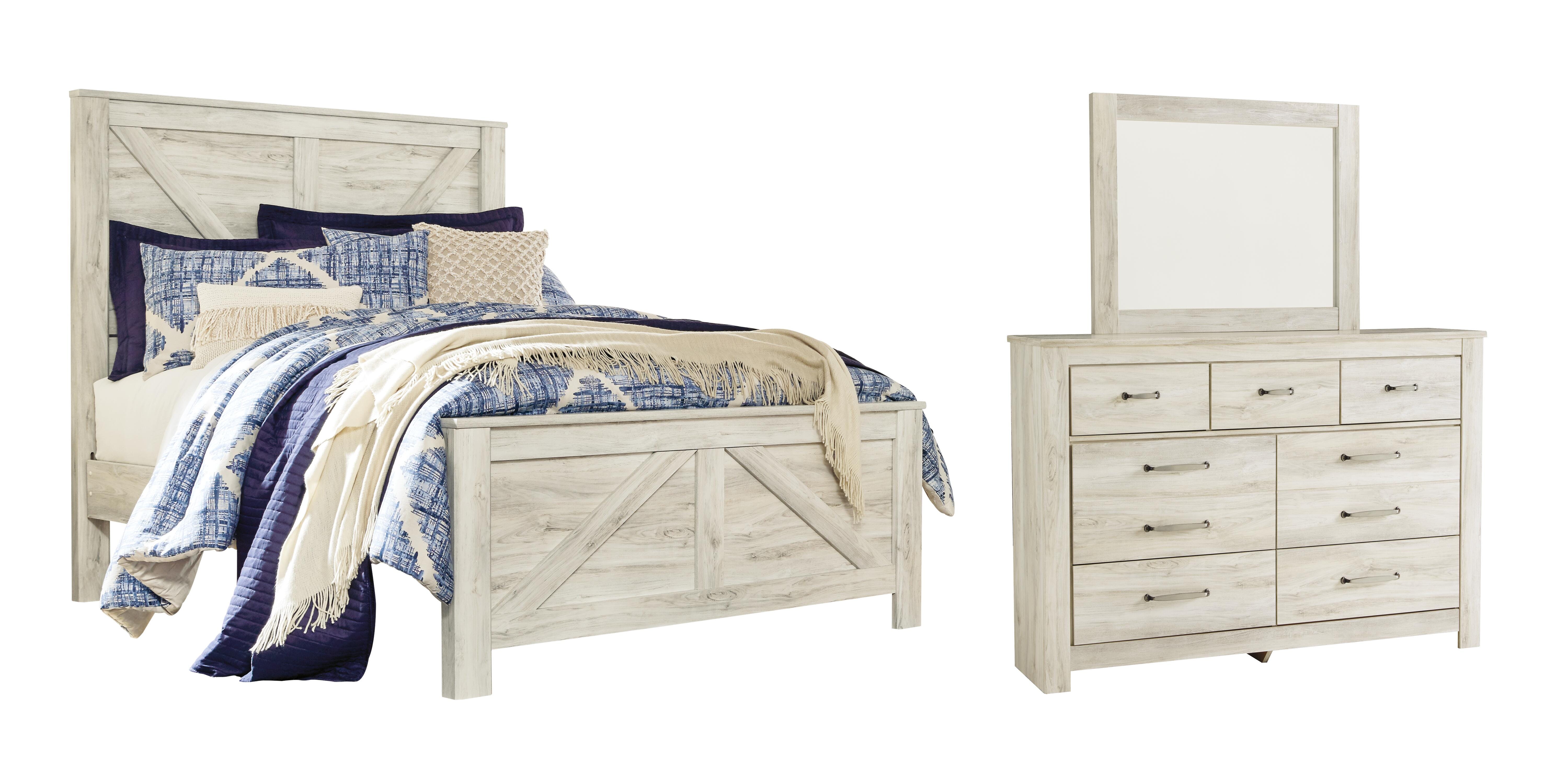 Click here for Bellaby Queen Crossbuck Panel Bed with Mirrored Dr... prices