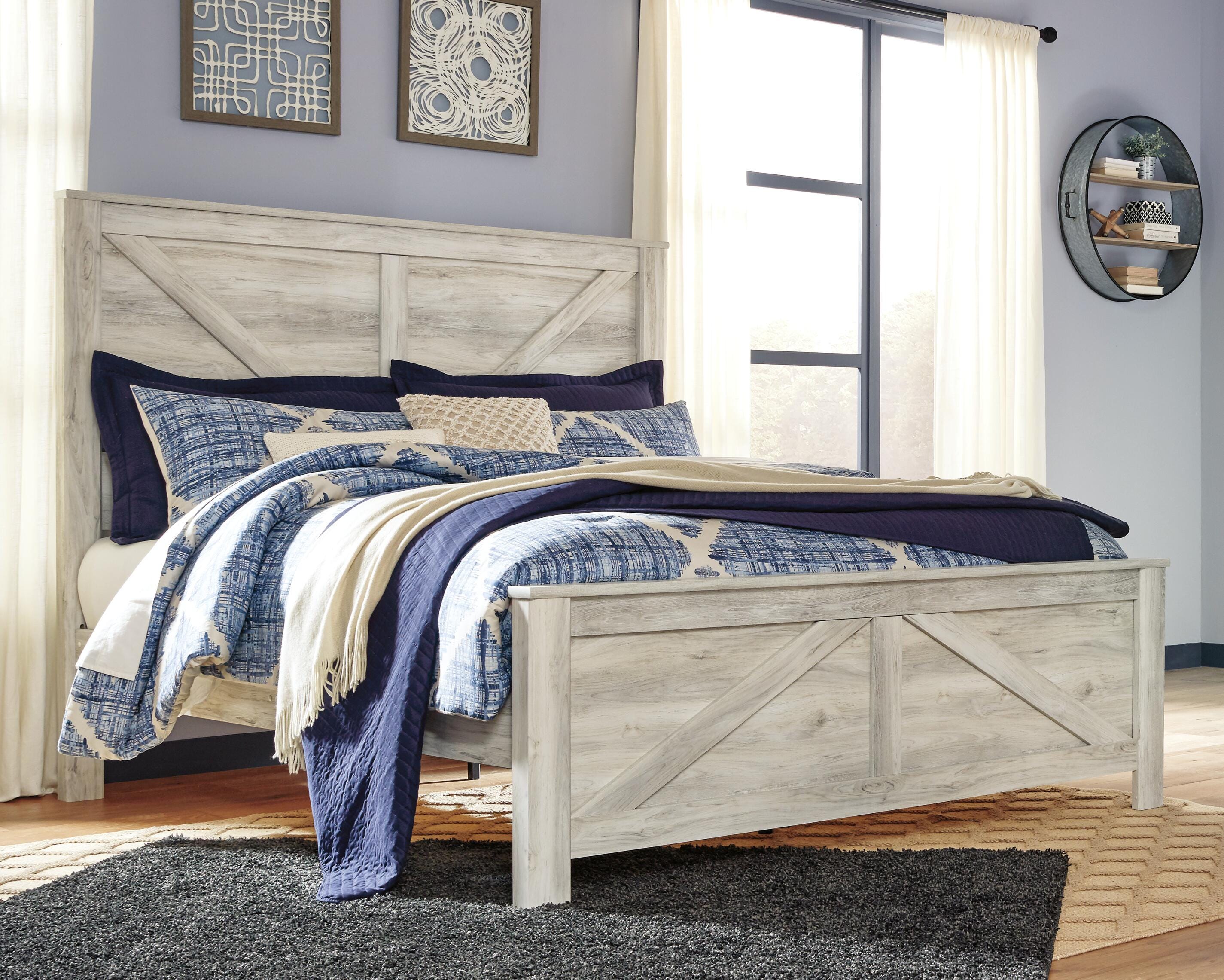 Click here for Bellaby King Crossbuck Panel Bed  Whitewash prices