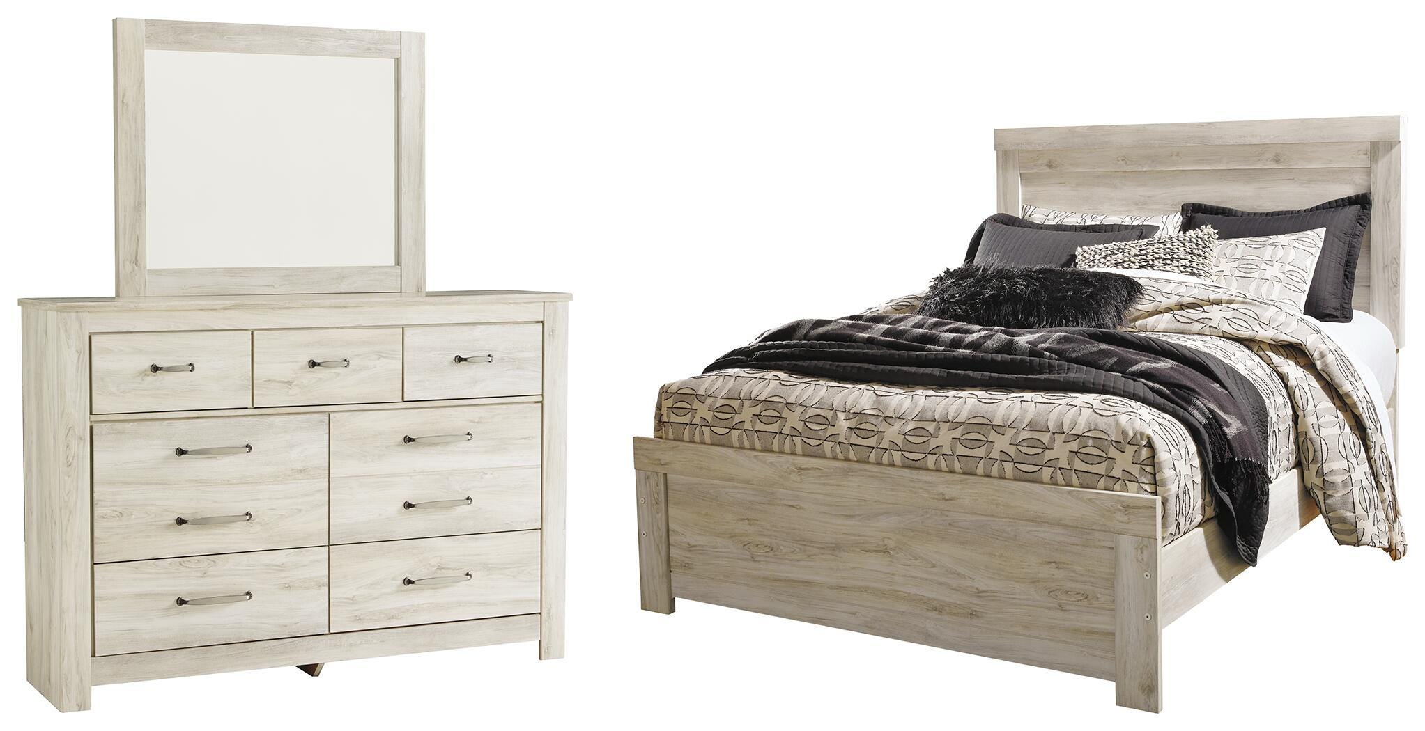 Click here for Bellaby Queen Panel Bed with Mirrored Dresser  Whi... prices