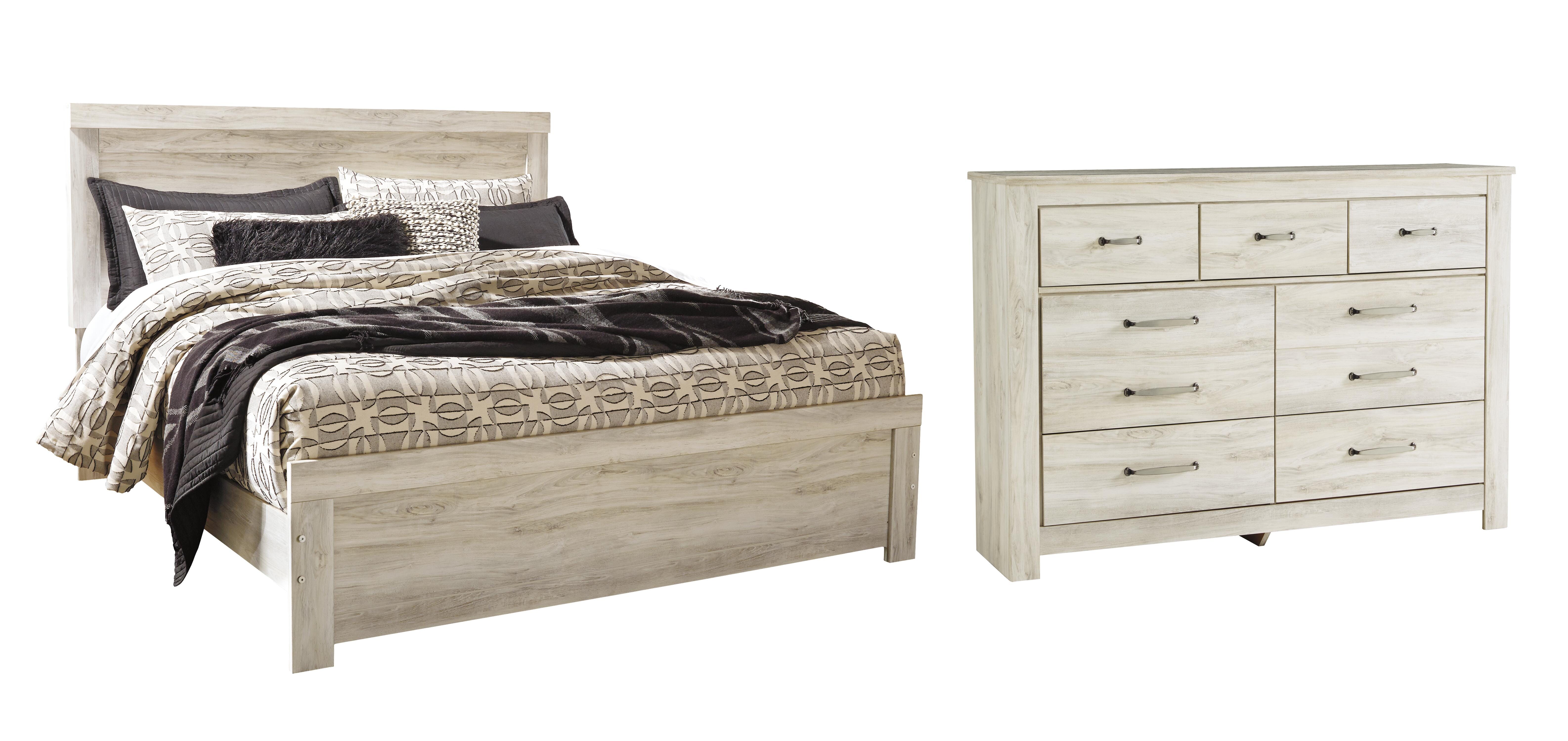 Click here for Bellaby King Panel Bed with Dresser  Whitewash prices