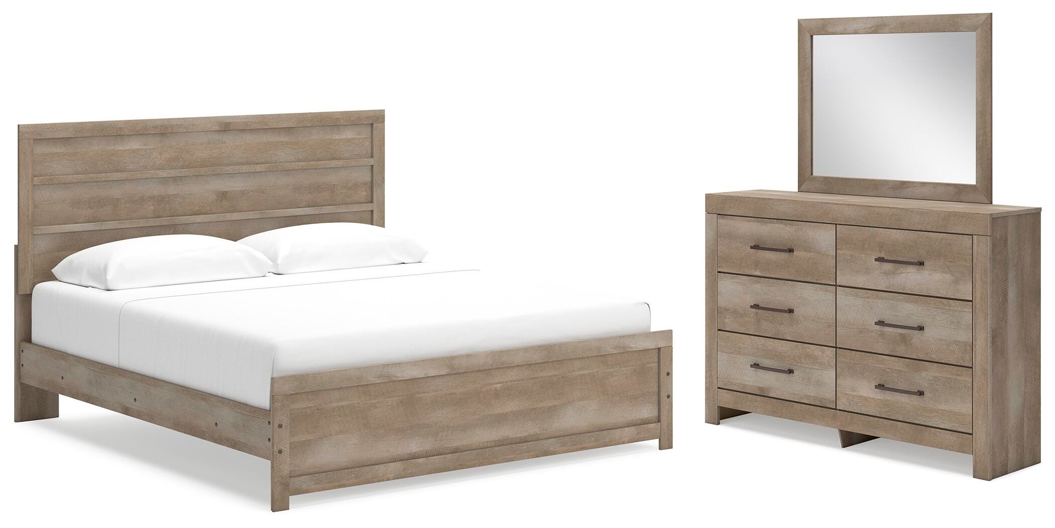 Click here for Gachester King Panel Bed with Mirrored Dresser  Ta... prices