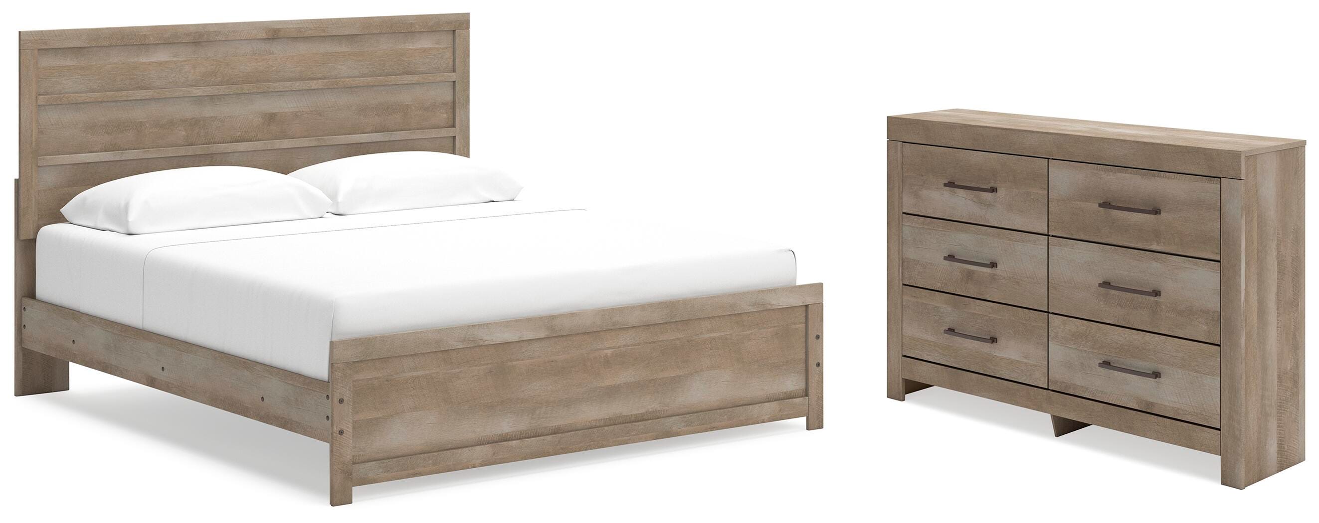 Click here for Gachester King Panel Bed with Dresser  Tan prices