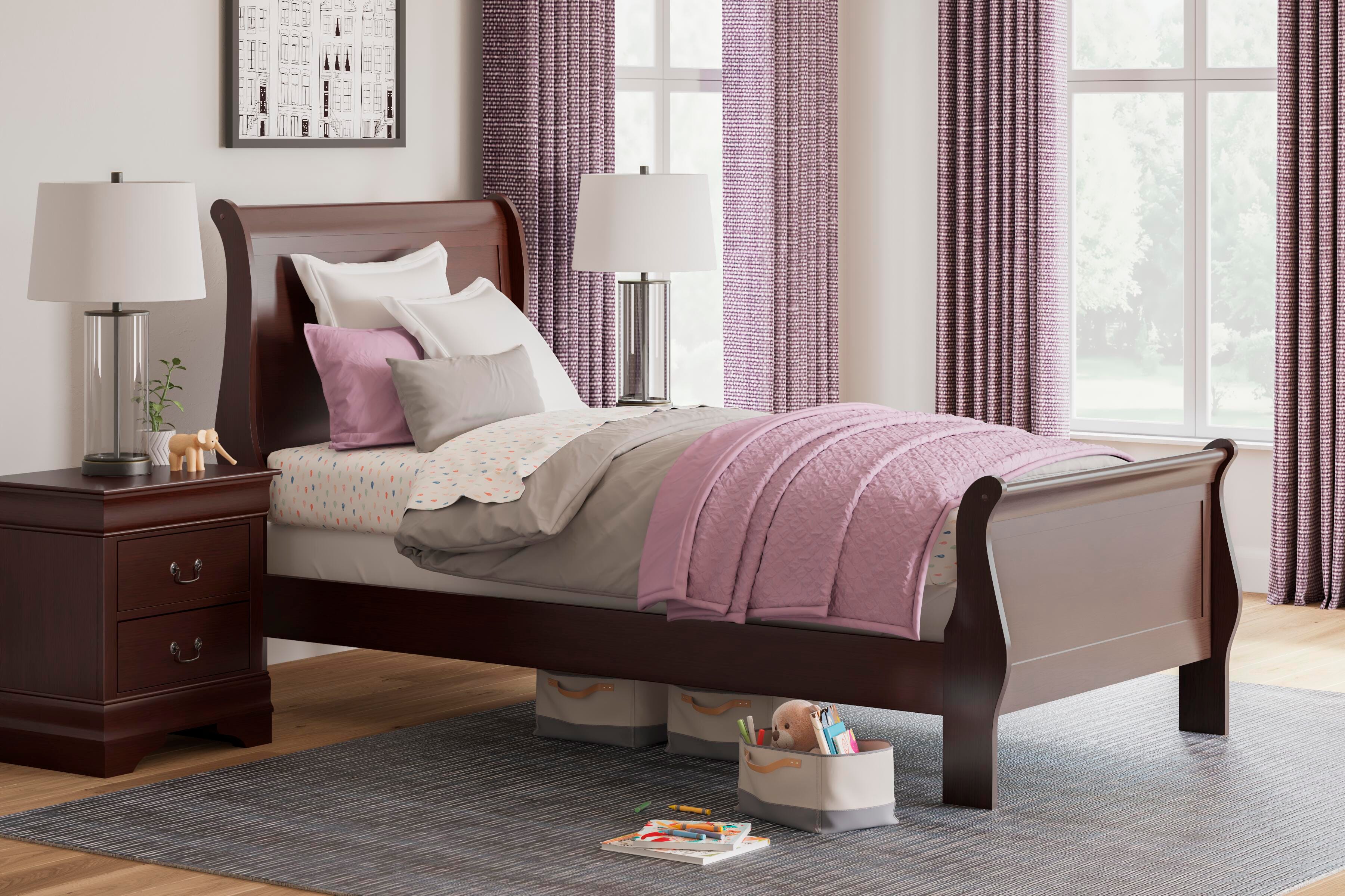 Click here for Alisdair Twin Sleigh Bed  Reddish Brown prices