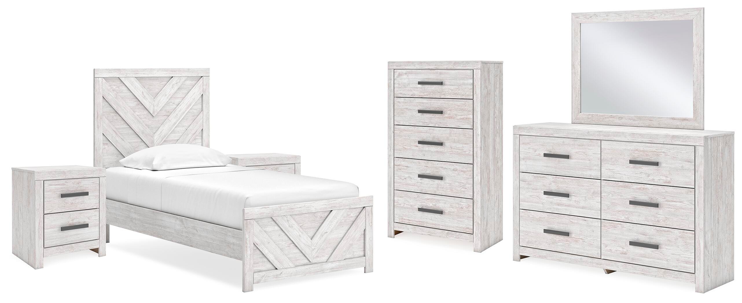 Click here for Cayboni Twin Panel Bed with Mirrored Dresser  Ches... prices