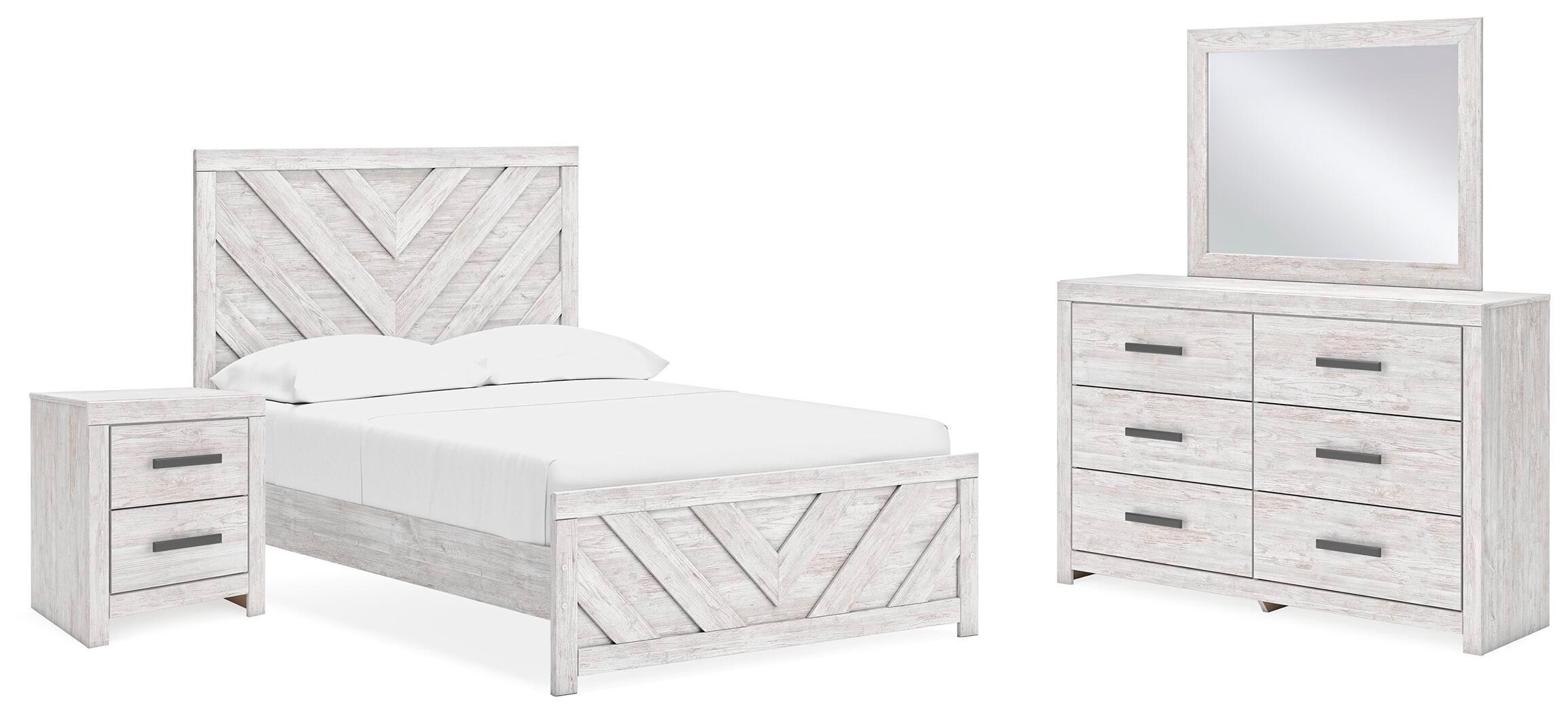 Click here for Cayboni Full Panel Bed with Mirrored Dresser and N... prices