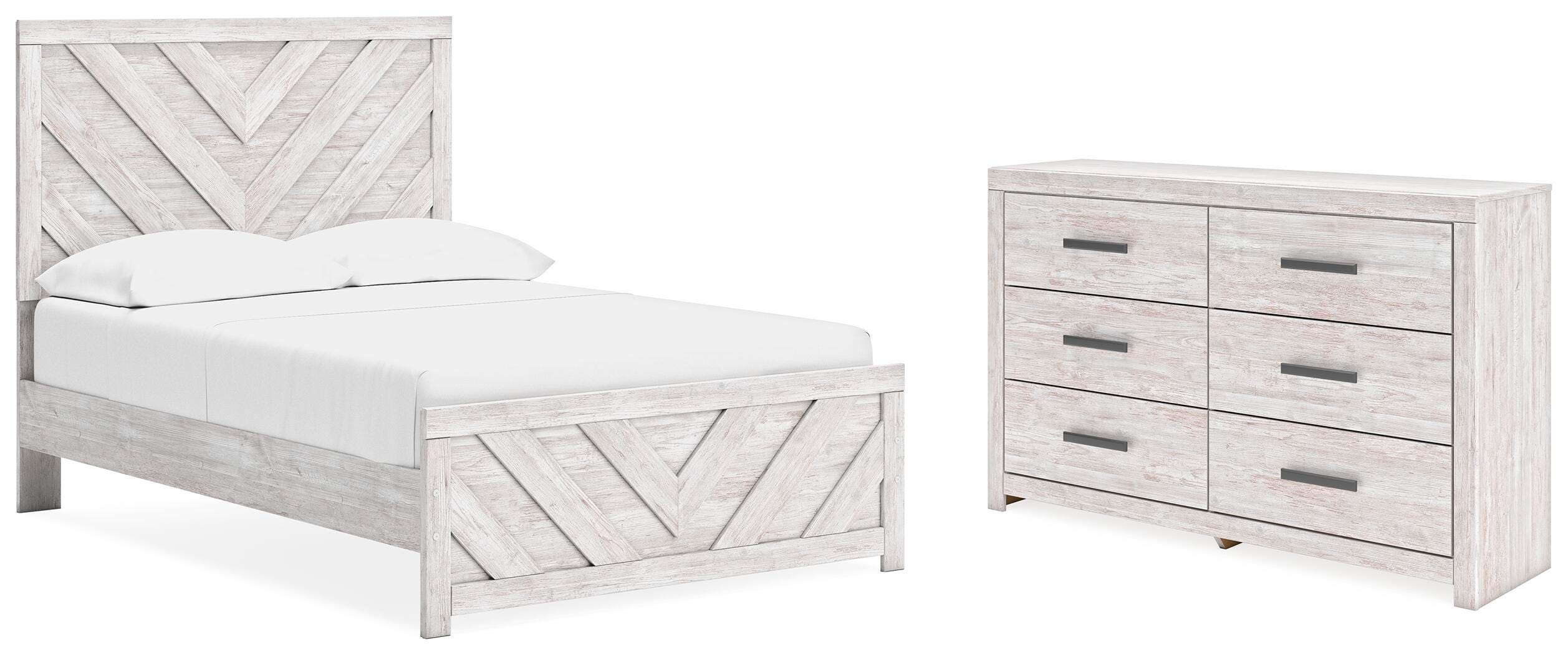Click here for Cayboni Full Panel Bed with Dresser  Whitewash prices