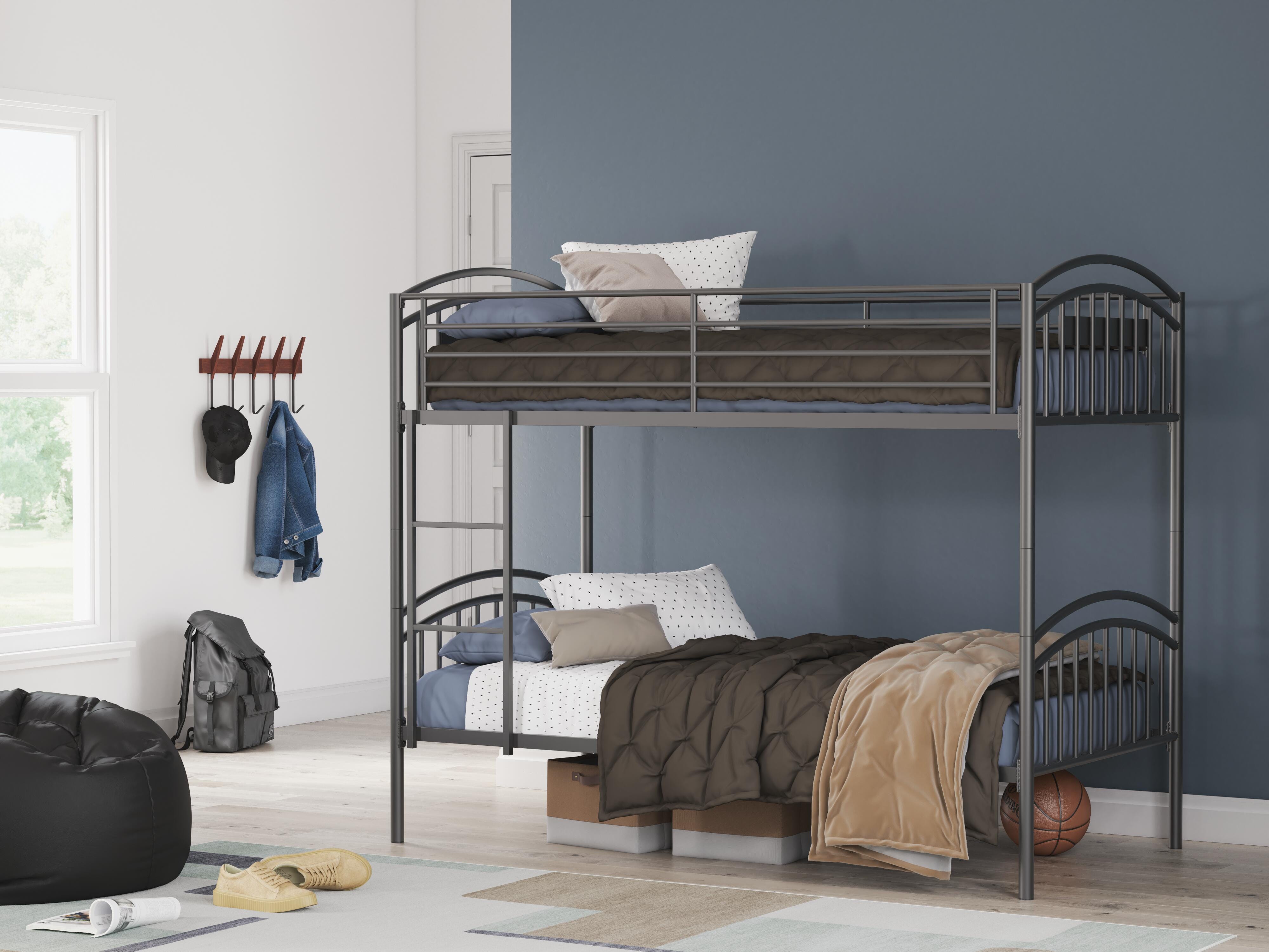 Click here for Hilletran Twin over Twin Bunk Bed with Ladder  Gra... prices