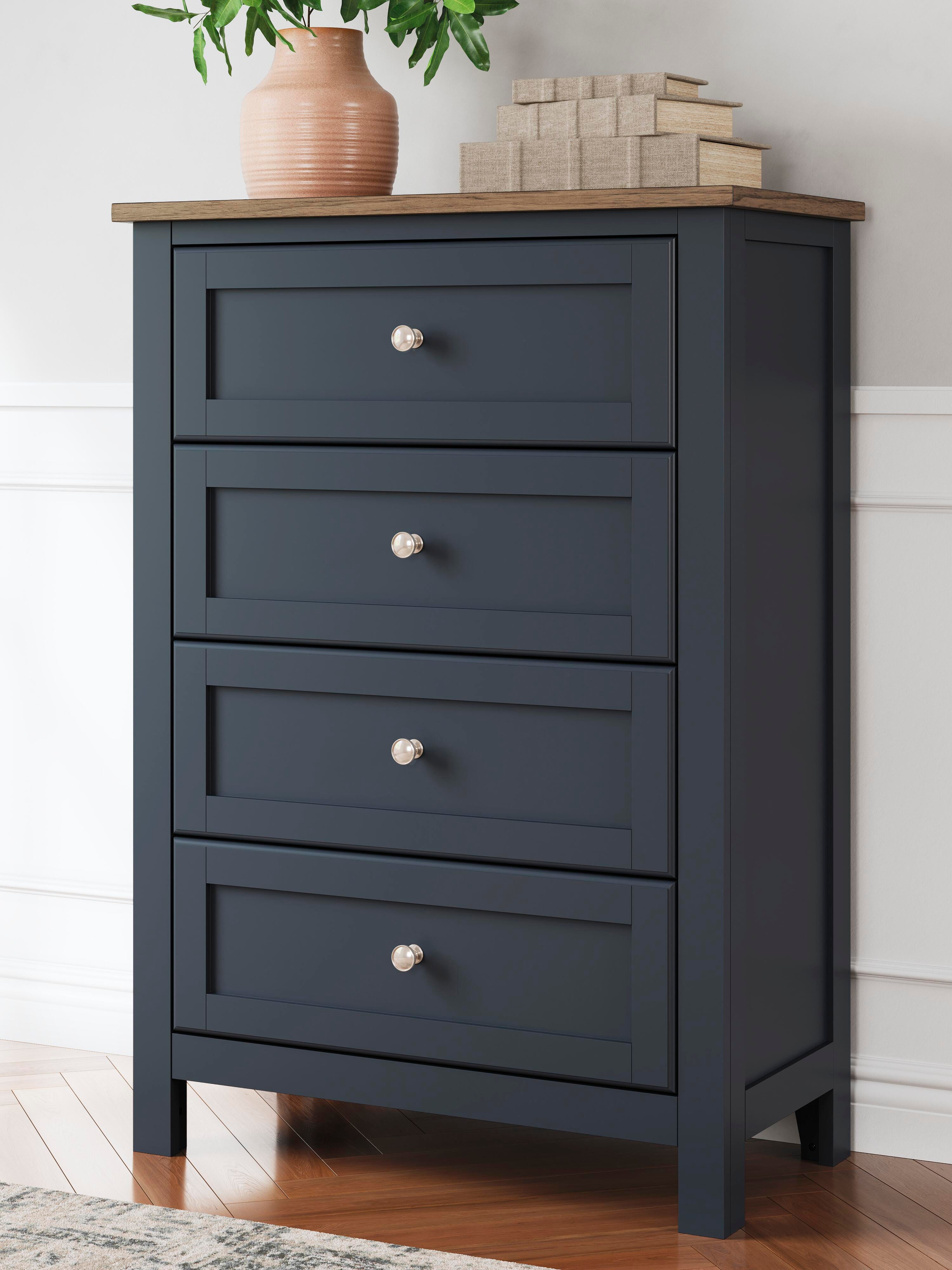 Click here for Landocken 4 Drawer Chest of Drawers  Brown/Blue prices