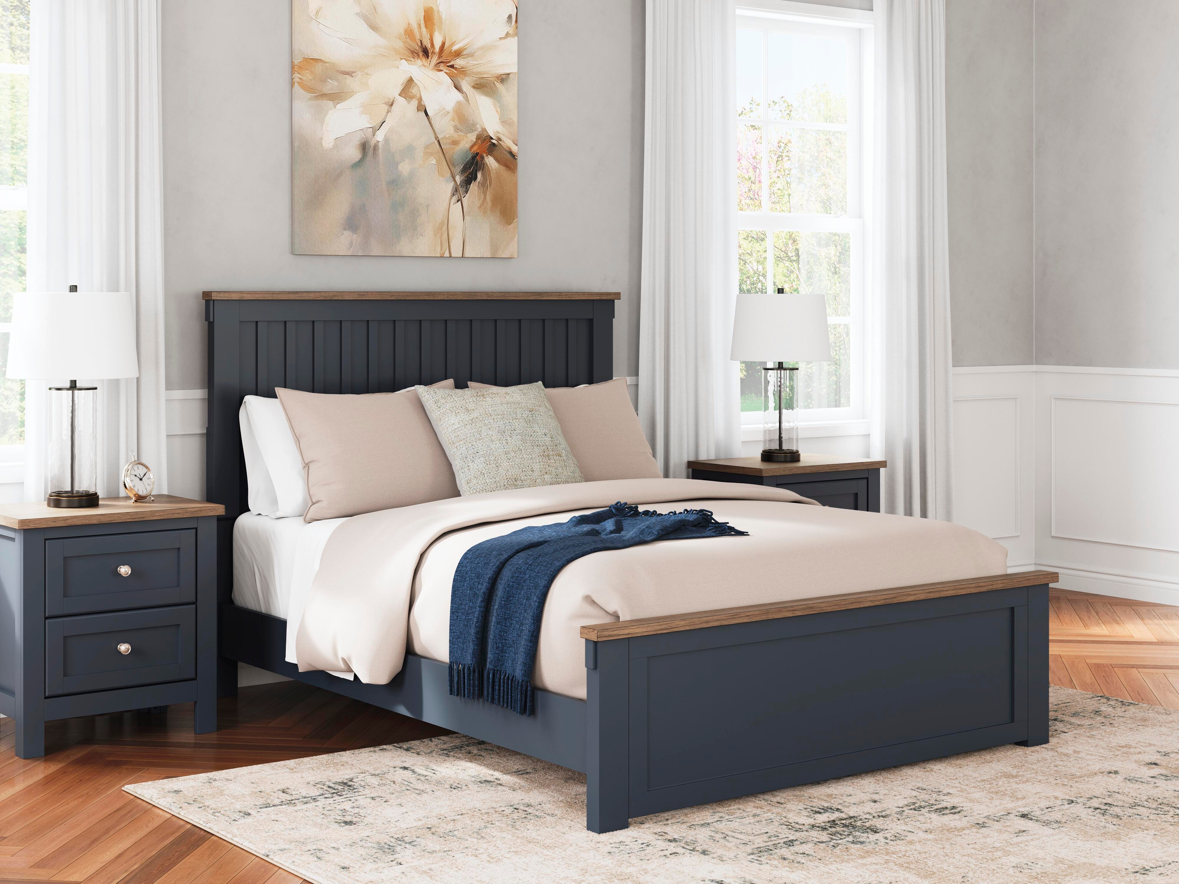 Click here for Landocken Queen Panel Bed  Brown/Blue prices