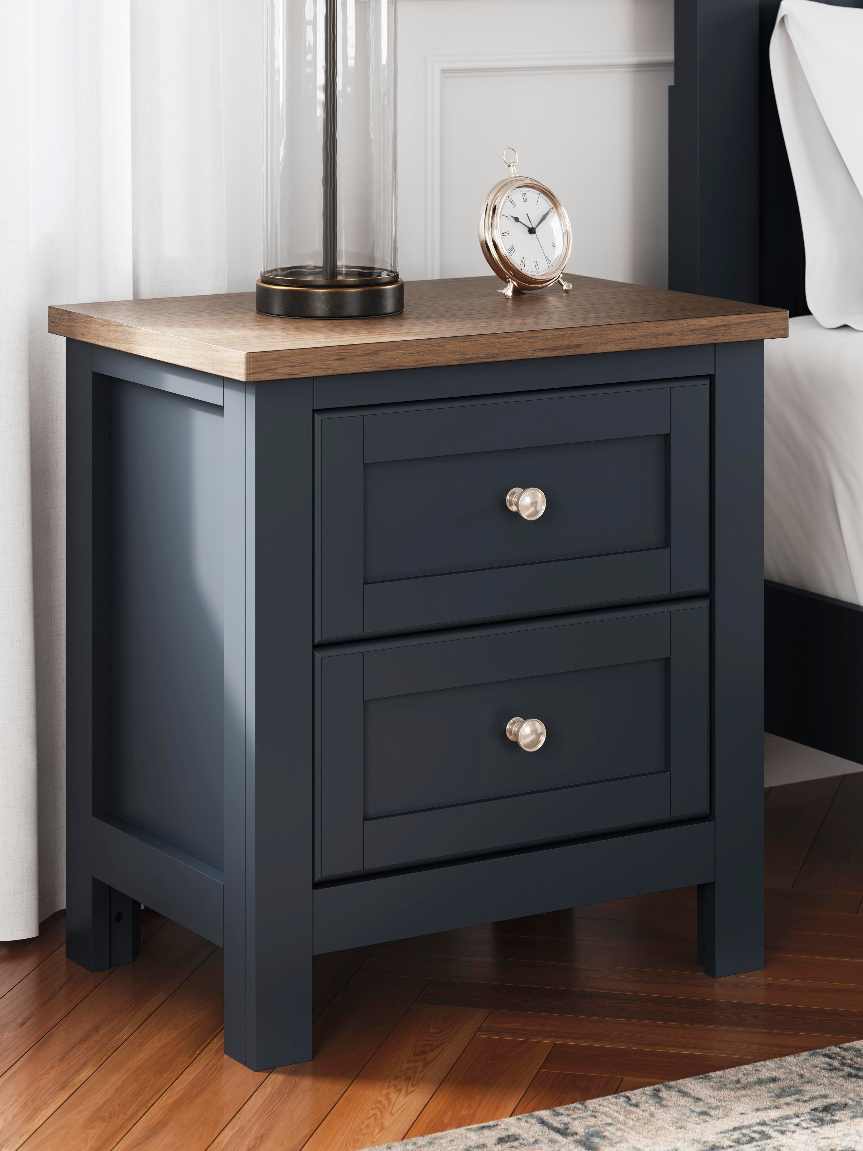 Click here for Landocken 25 2 Drawer Nightstand  Brown/Blue prices