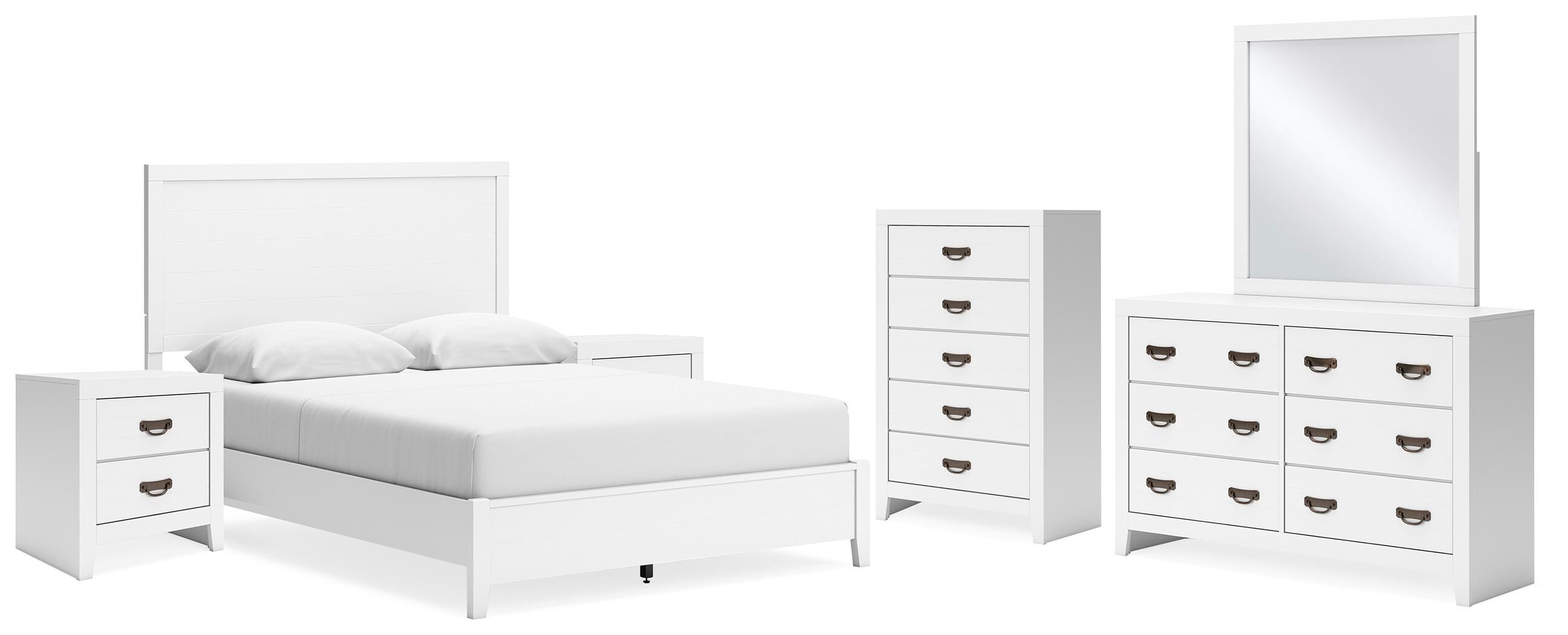 Click here for Binterglen Queen Panel Bed with Mirrored Dresser... prices