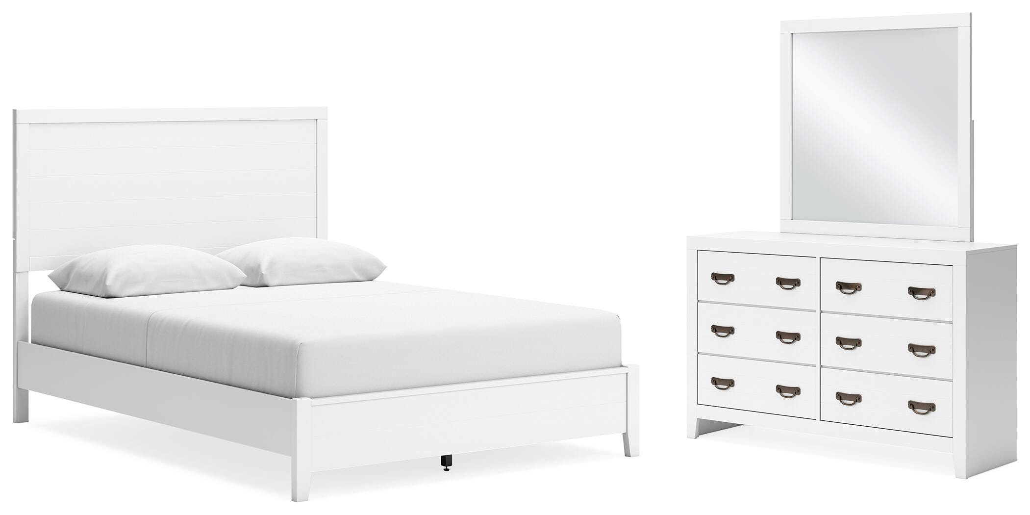 Click here for Binterglen Queen Panel Bed with Mirrored Dresser... prices