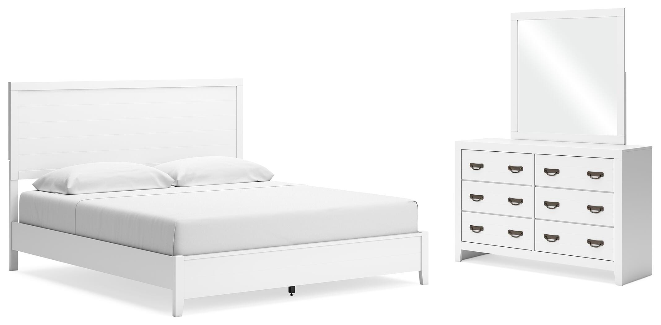Click here for Binterglen King Panel Bed with Mirrored Dresser  W... prices